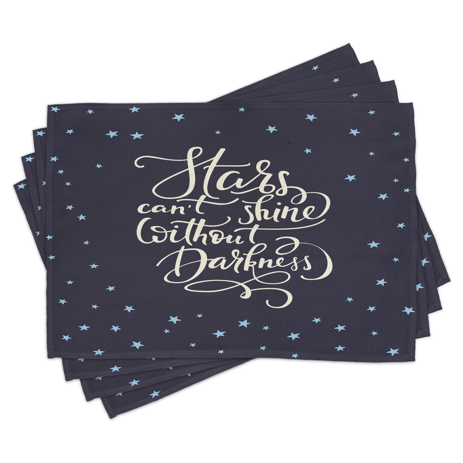 Ambesonne Inspirational Place Mats Set of 4, Night Sky Words, Standard ...