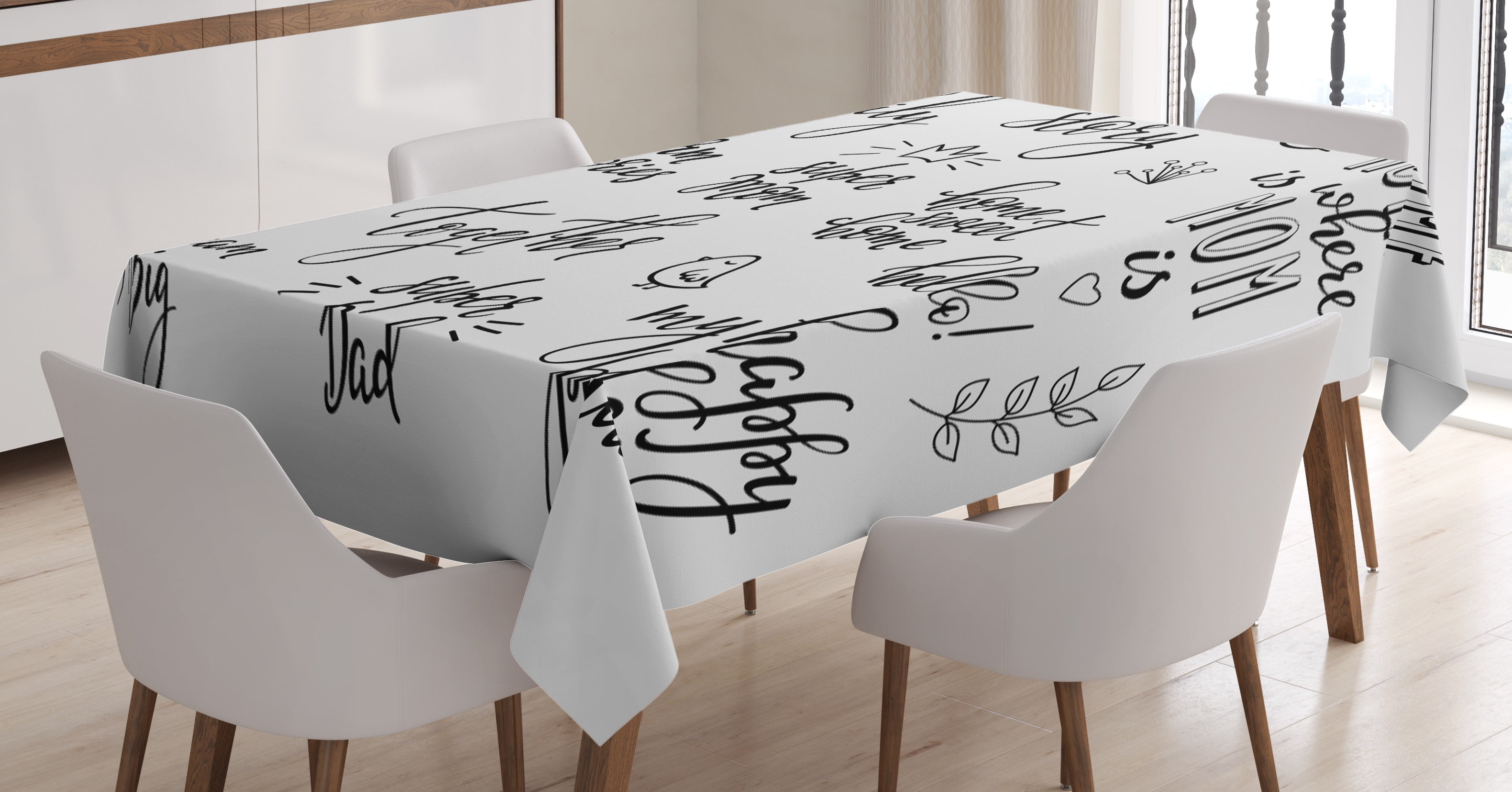Ambesonne Inspirational Tablecloth Rectangular Table Cover, Family ...