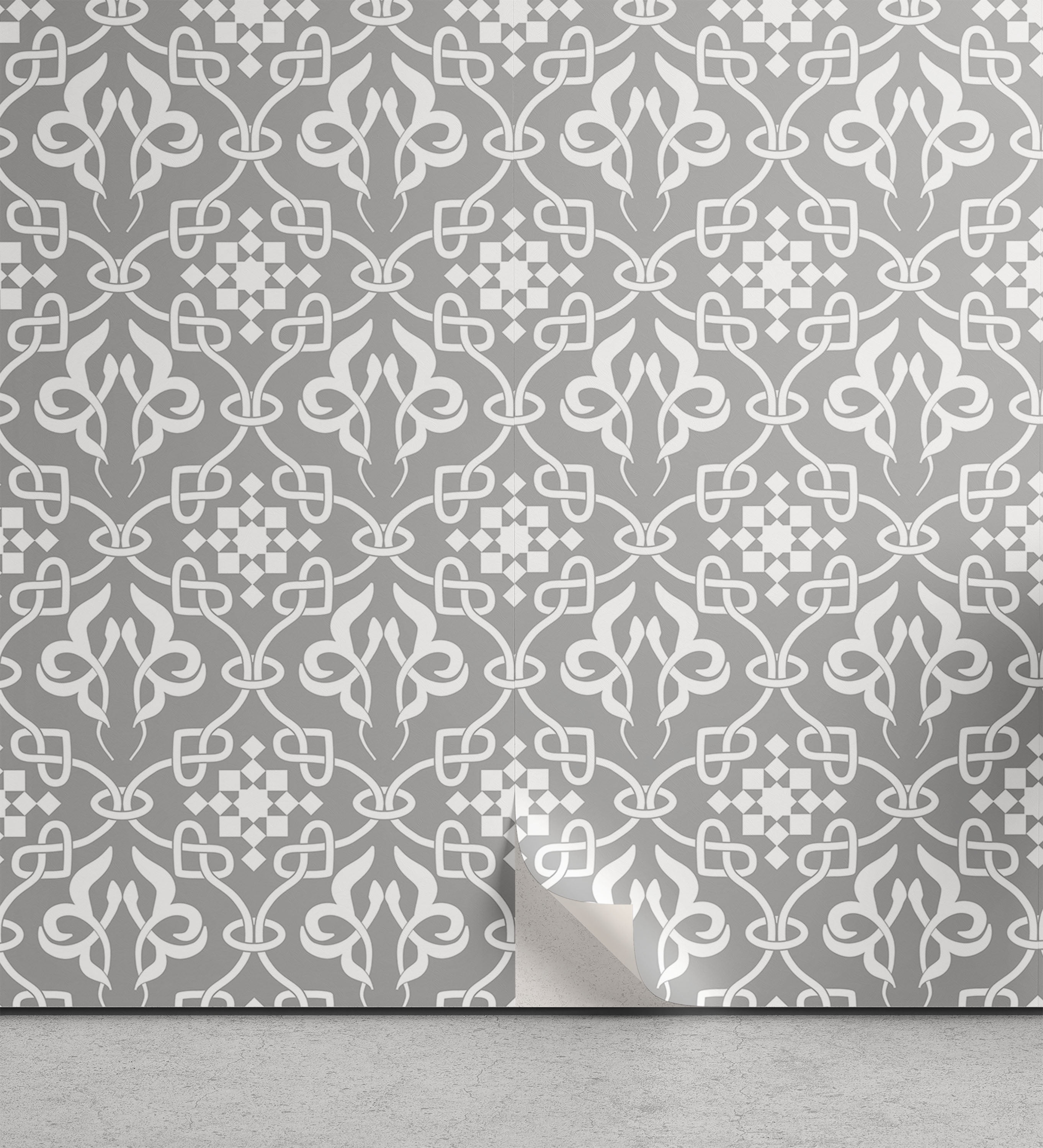 Ambesonne Irish Peel & Stick Wallpaper for Home, Royal Floral Curves ...