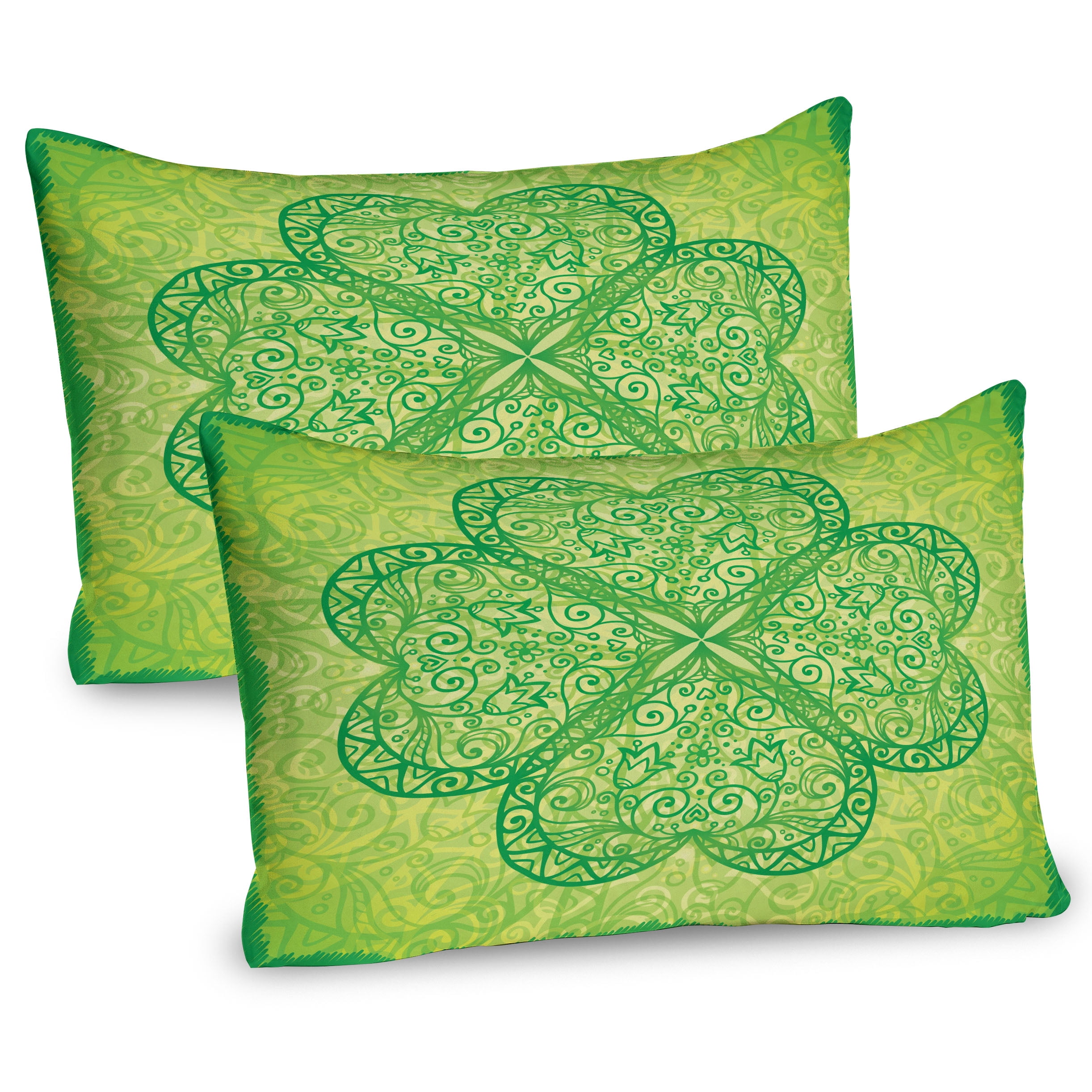 Ambesonne Irish Pillow Sham 2 Pack, Traditional Heart Motif, 26"x20 ...