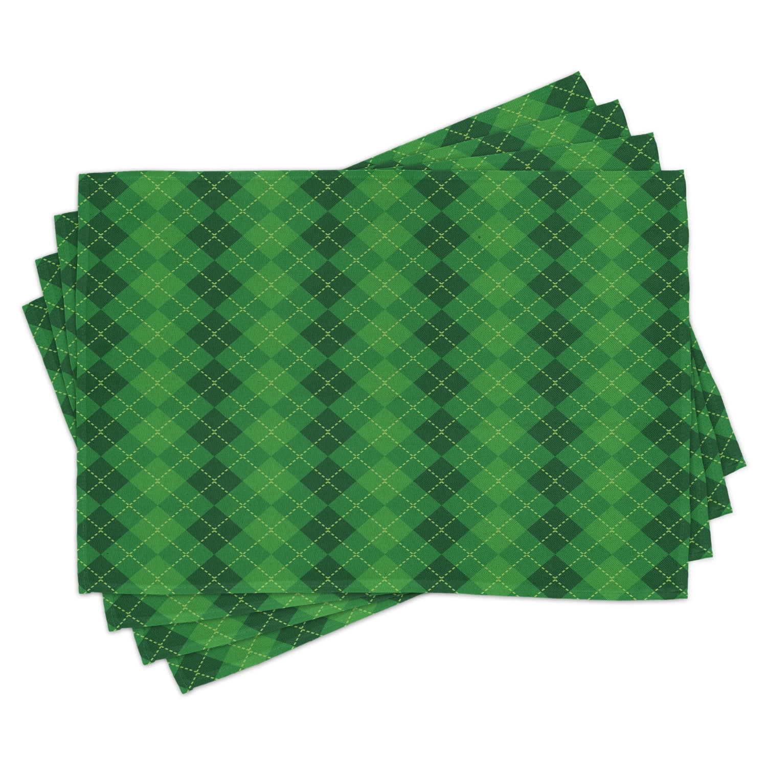 Ambesonne Irish Place Mats Set of 4, Tartan Inspired Plaid, Standard ...