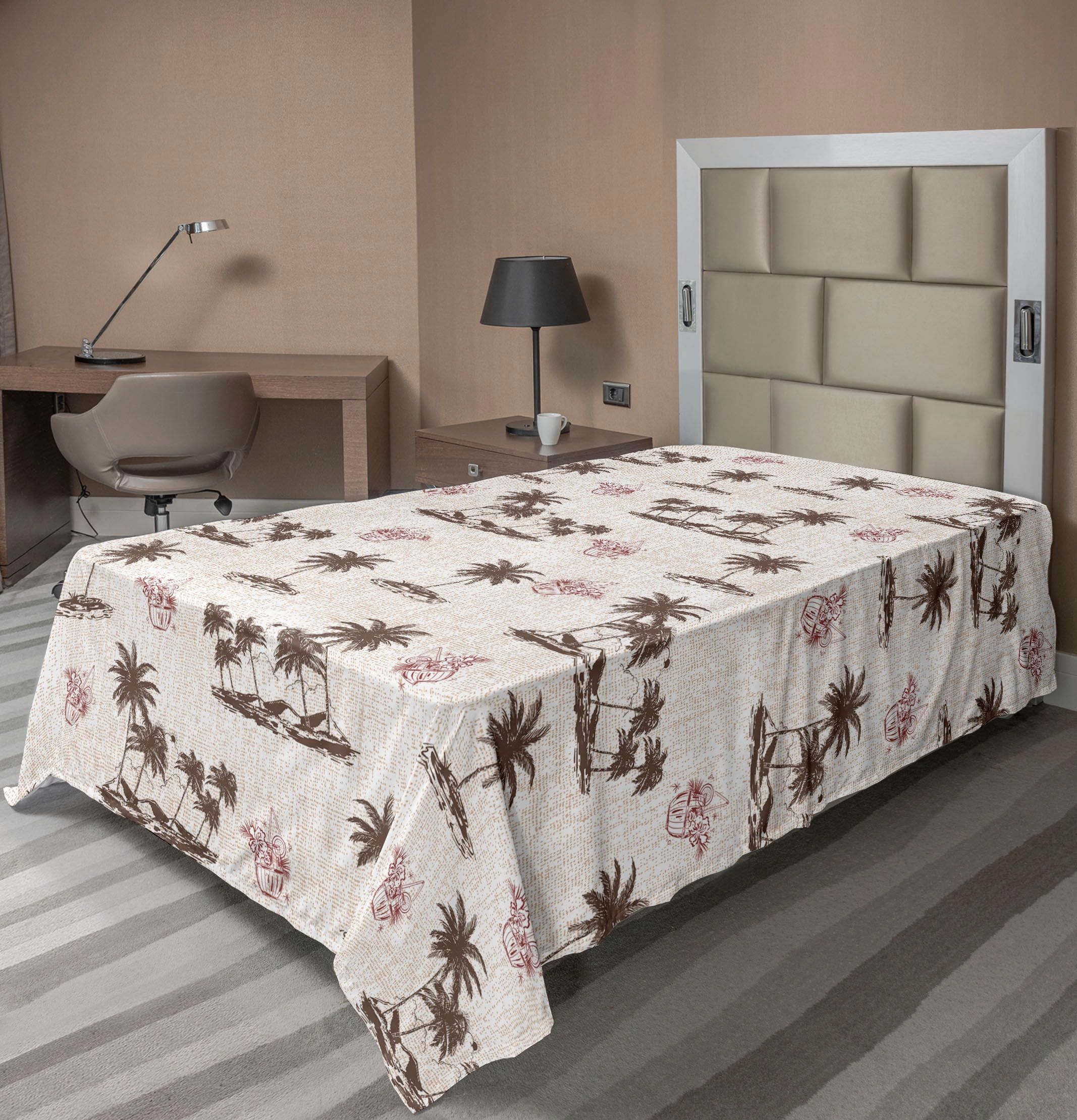 Ambesonne Island Life Flat Bedding Sheet Soft Top Sheet, Tropical Isle ...