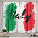 Ambesonne Italy Kitchen Curtains, Italian Flag Colorful Grunge, 55"x24 ...