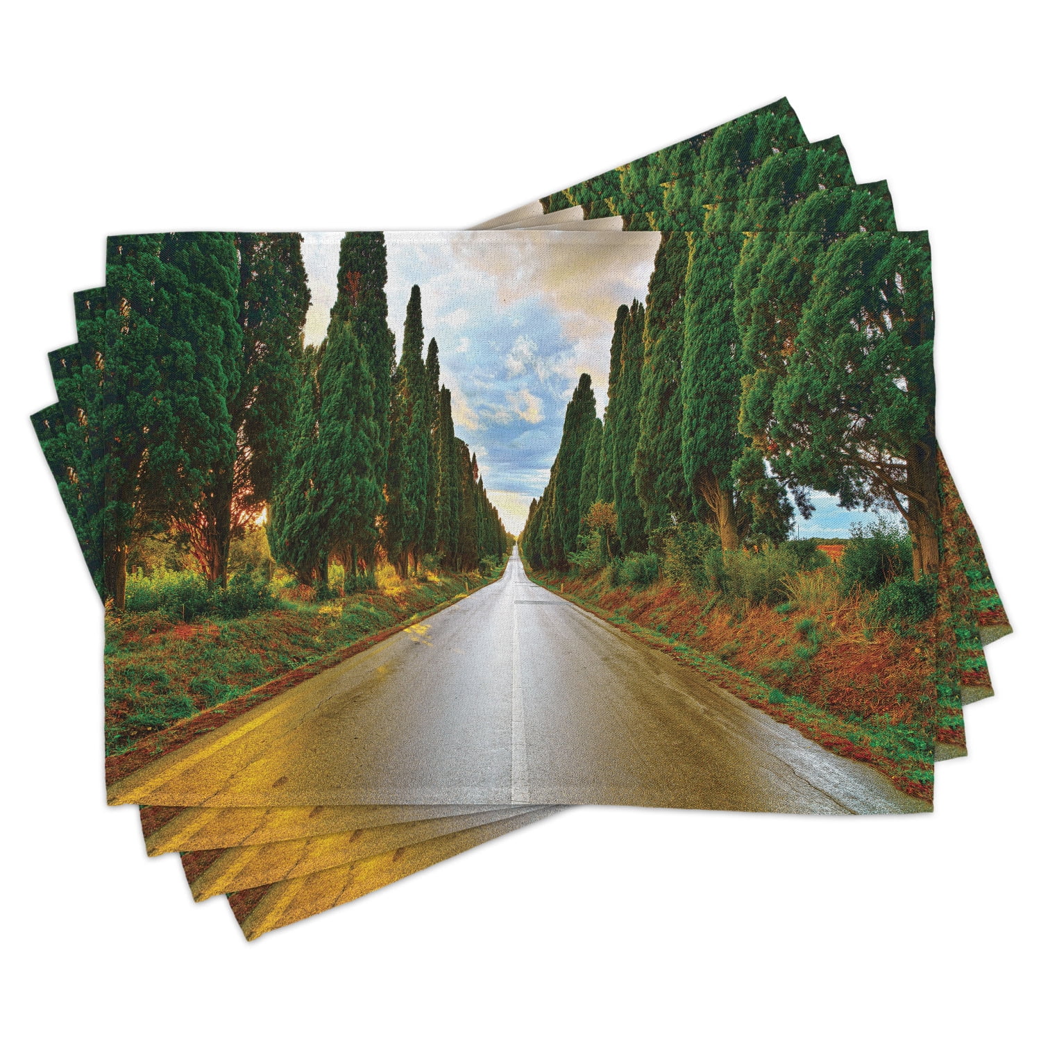 Ambesonne Italy Place Mats Set of 4, Europe Country Village, Standard ...