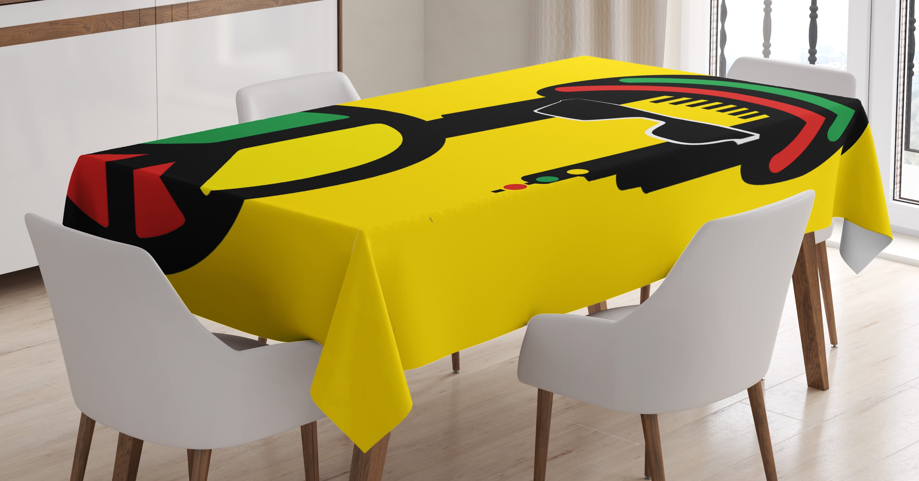 Ambesonne Jamaican Tablecloth Rectangular Table Cover, Conceptual ...
