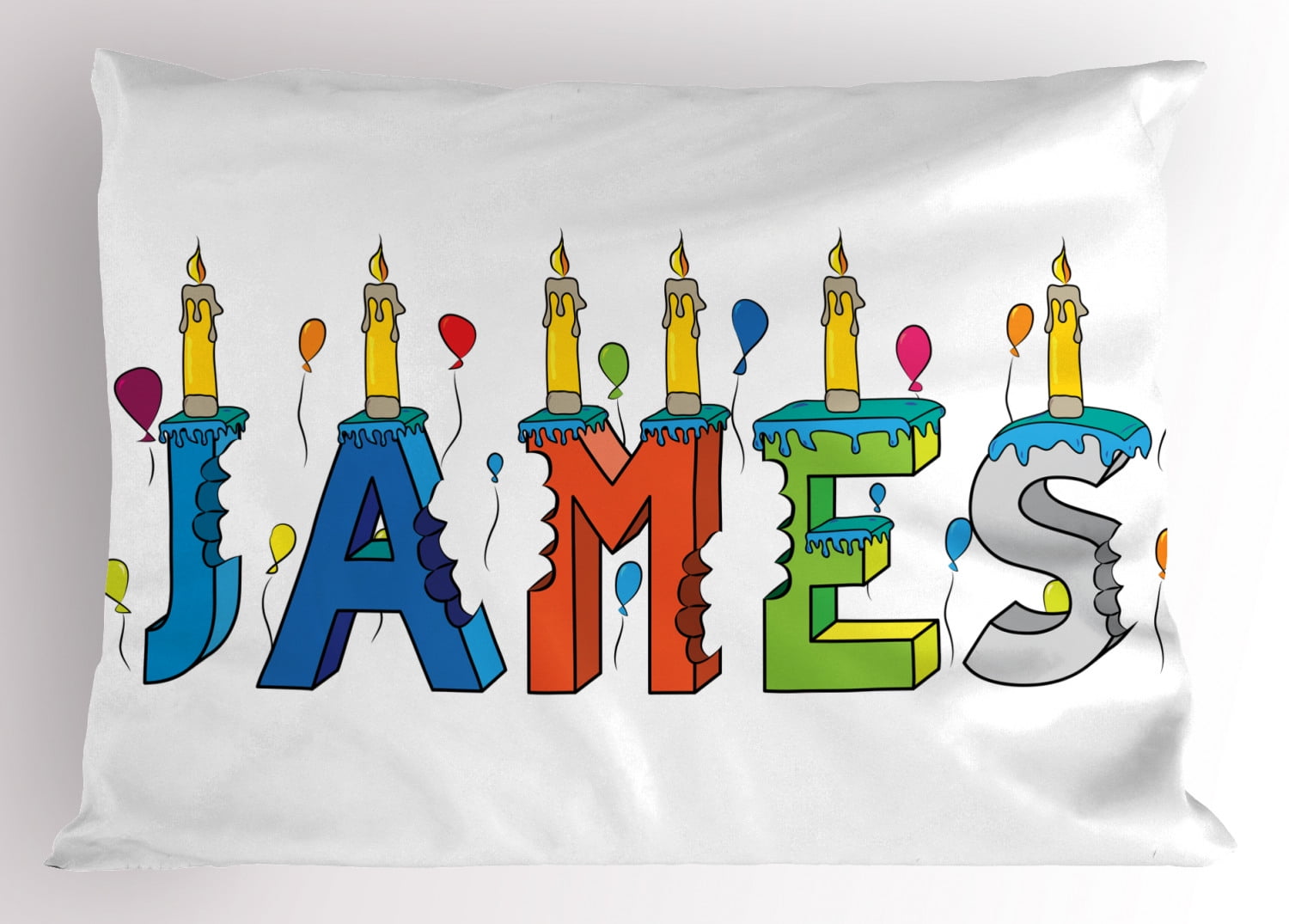 Ambesonne James Pillow Sham, Birthday Candle Pattern, 36" X 20", Multicolor - Walmart.com