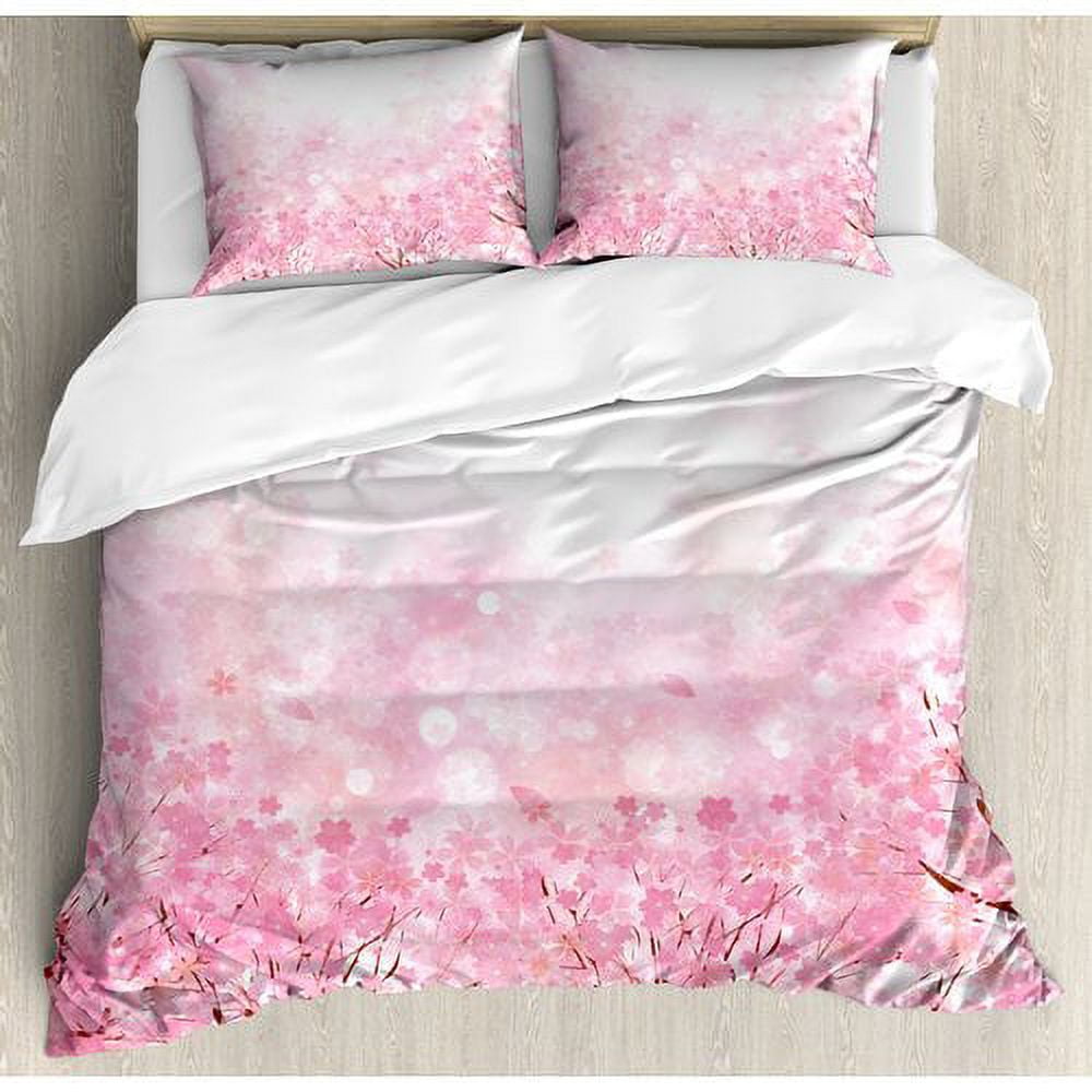 Ambesonne Japanese Cherry Blossom Sakura Tree with Romantic Influence ...