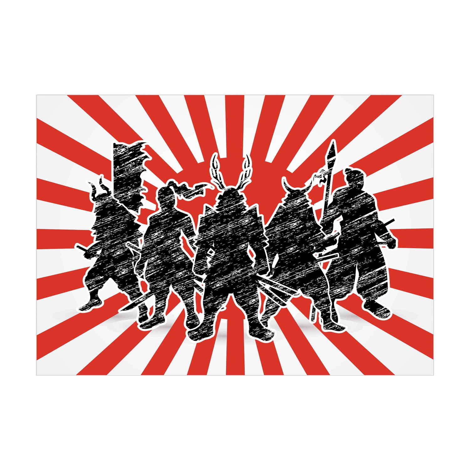 Ambesonne Japanese Jigsaw Puzzle, Samurai Ninja Retro, Heirloom-Quality ...
