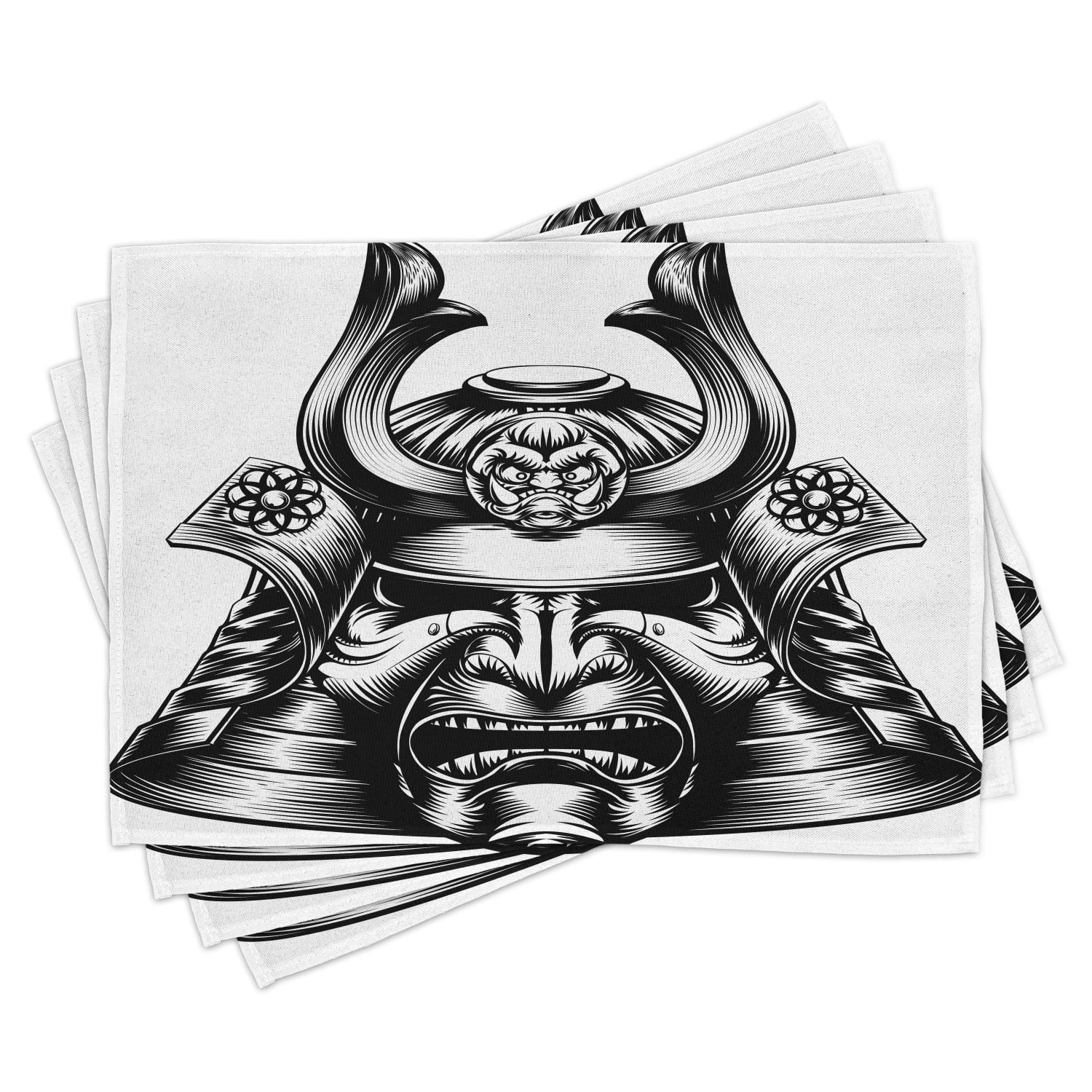 Ambesonne Japanese Place Mats Set of 4, Samurai Martial, Standard Size ...