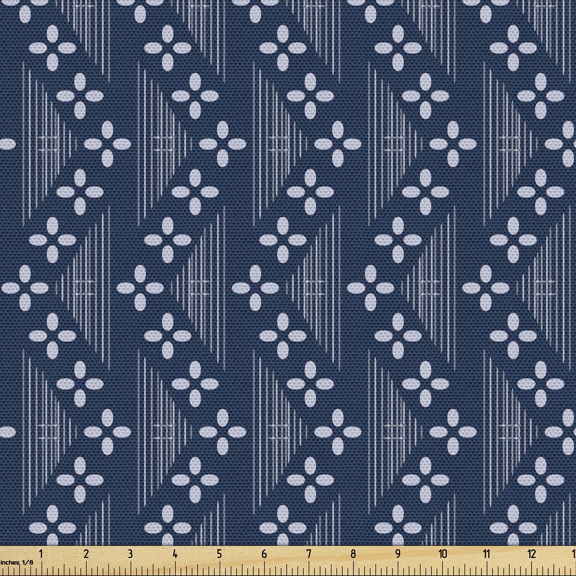 Ambesonne Japanese Print Fabric by the Yard Upholstery, Floral Zigzag ...