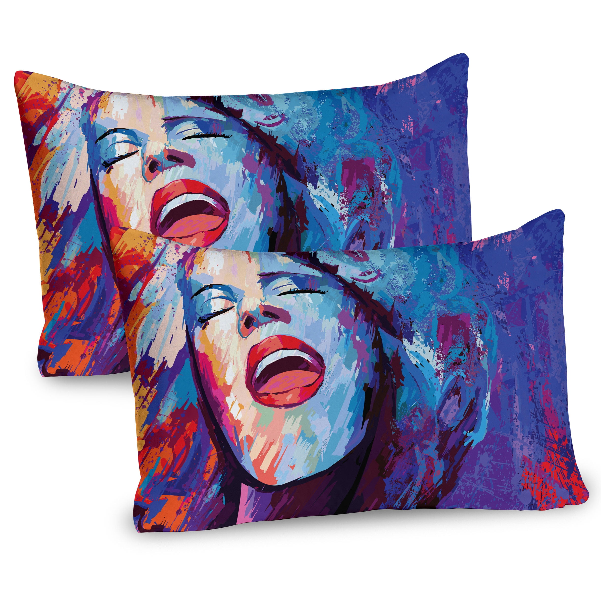 Ambesonne Jazz Pillow Sham 2 Pack, Singer Woman Performance, 36"x20 ...