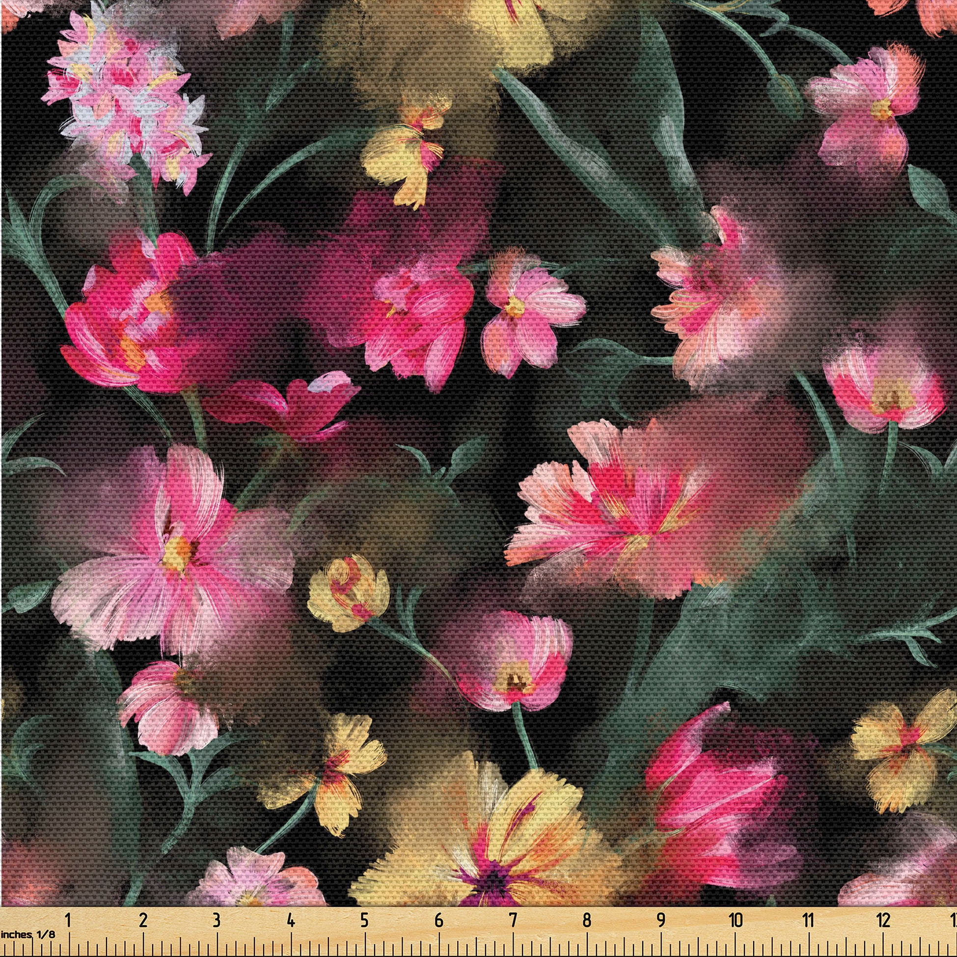 Ambesonne Jungle Boho Fabric by the Yard Upholstery, Flowers Garden ...