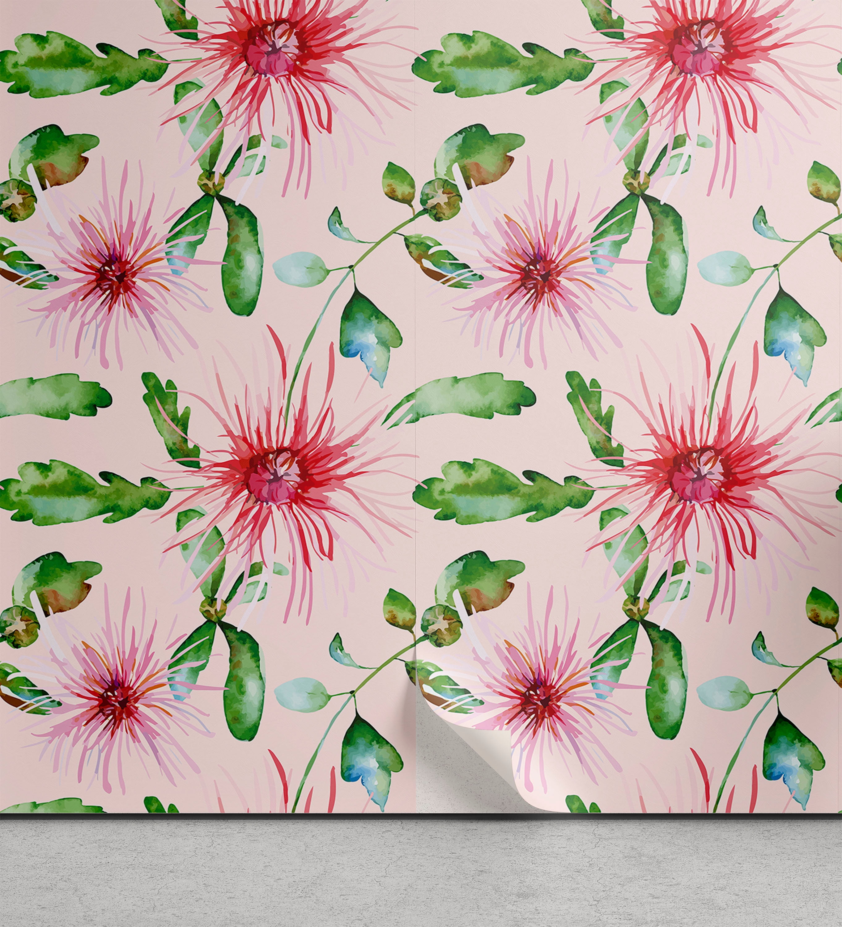 Ambesonne, Jungle Boho Peel & Stick Wallpaper for Home, Chrysanthemum ...