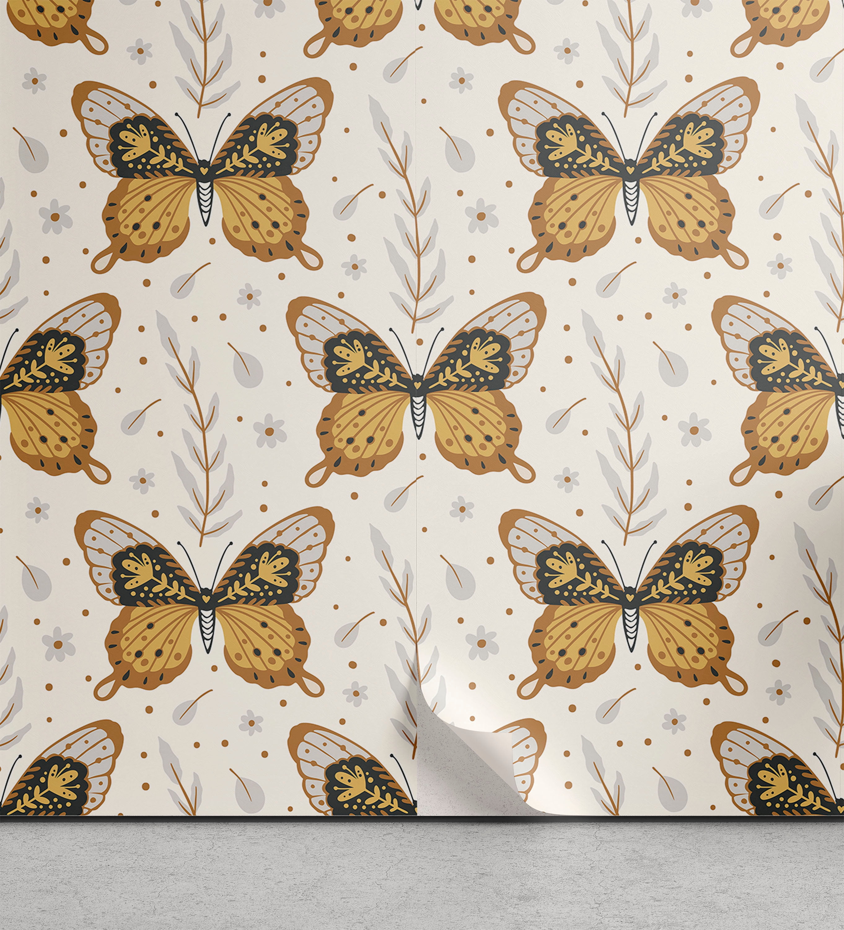 Ambesonne, Jungle Boho Peel & Stick Wallpaper for Home, Modern Moth ...