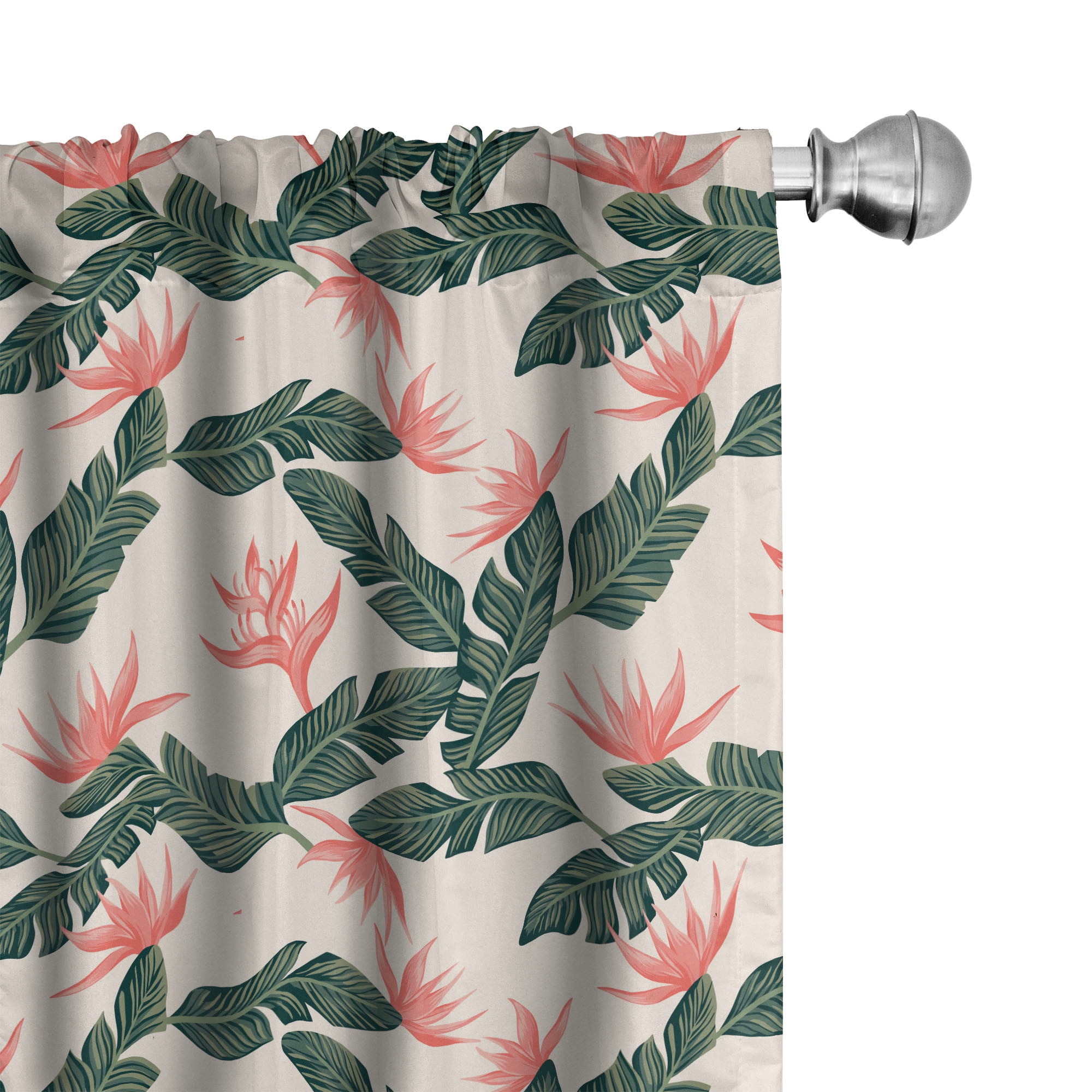 Ambesonne Jungle Curtains, Exotic Flora and Leaves, Pair of 28"x63 ...