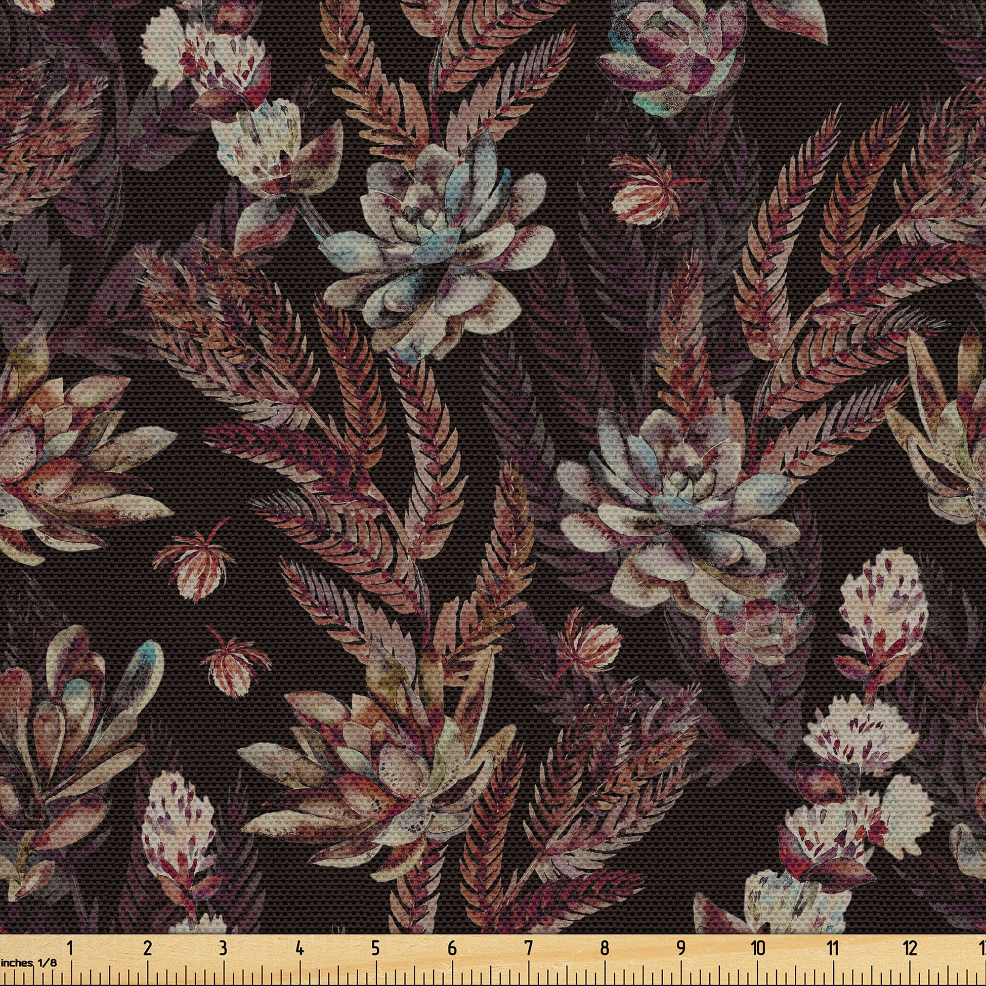 Ambesonne Jungle Fabric by the Yard Upholstery, Botanical Forest Motif ...