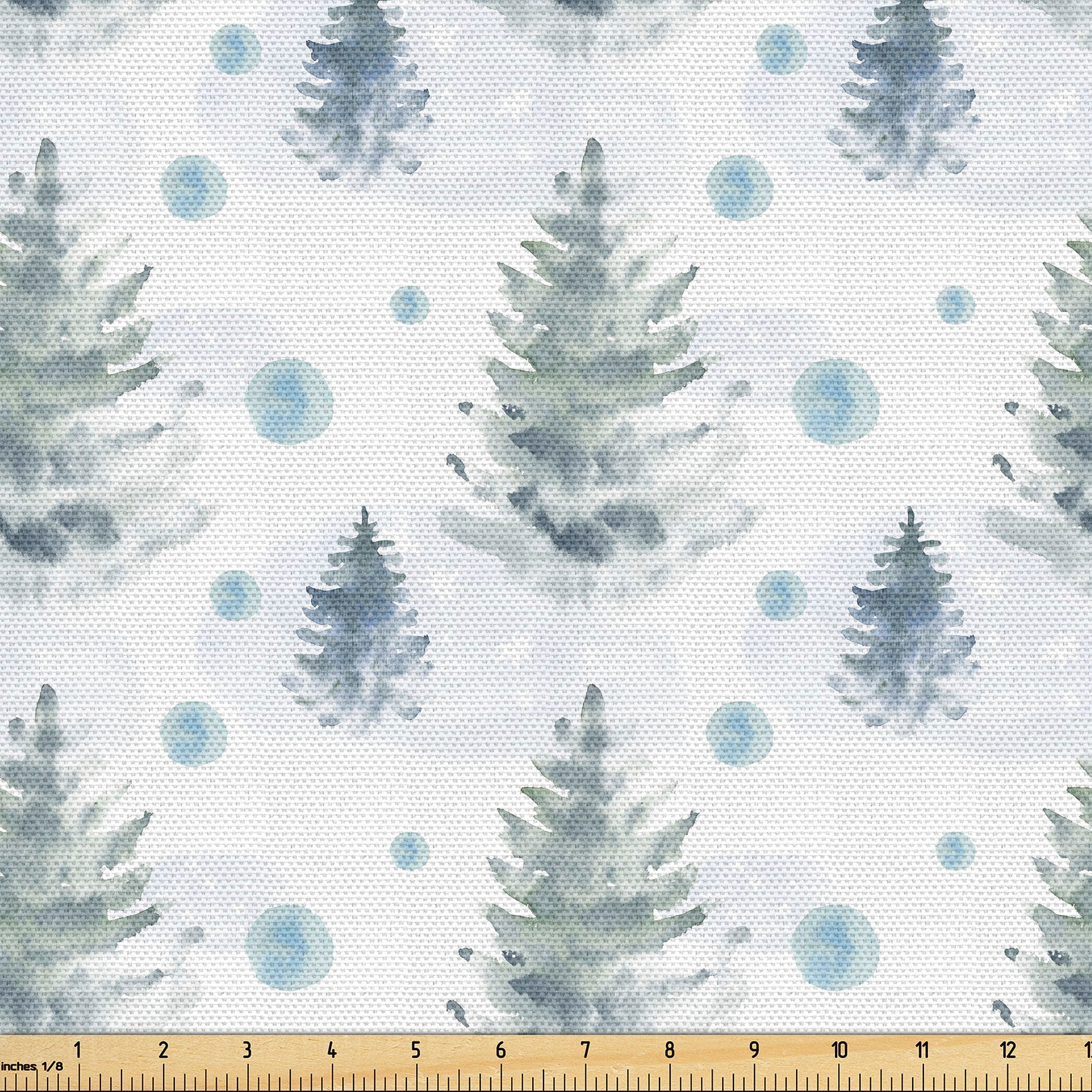Ambesonne Jungle Fabric by the Yard, Winter Themed Snowy Forest, 1 Yard ...