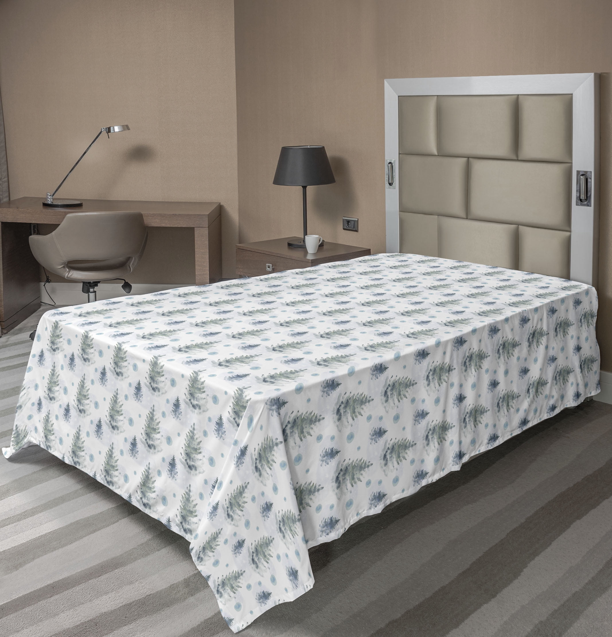 Ambesonne Jungle Flat Bedding Sheet Soft Top Sheet, Winter Themed Snowy ...