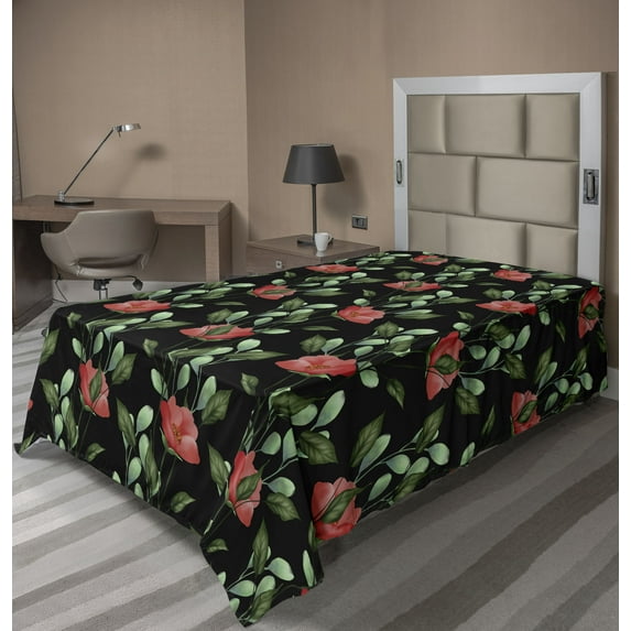 Ambesonne Jungle Floral Flat Bedding Sheet Soft Top Sheet, Forest Scene ...