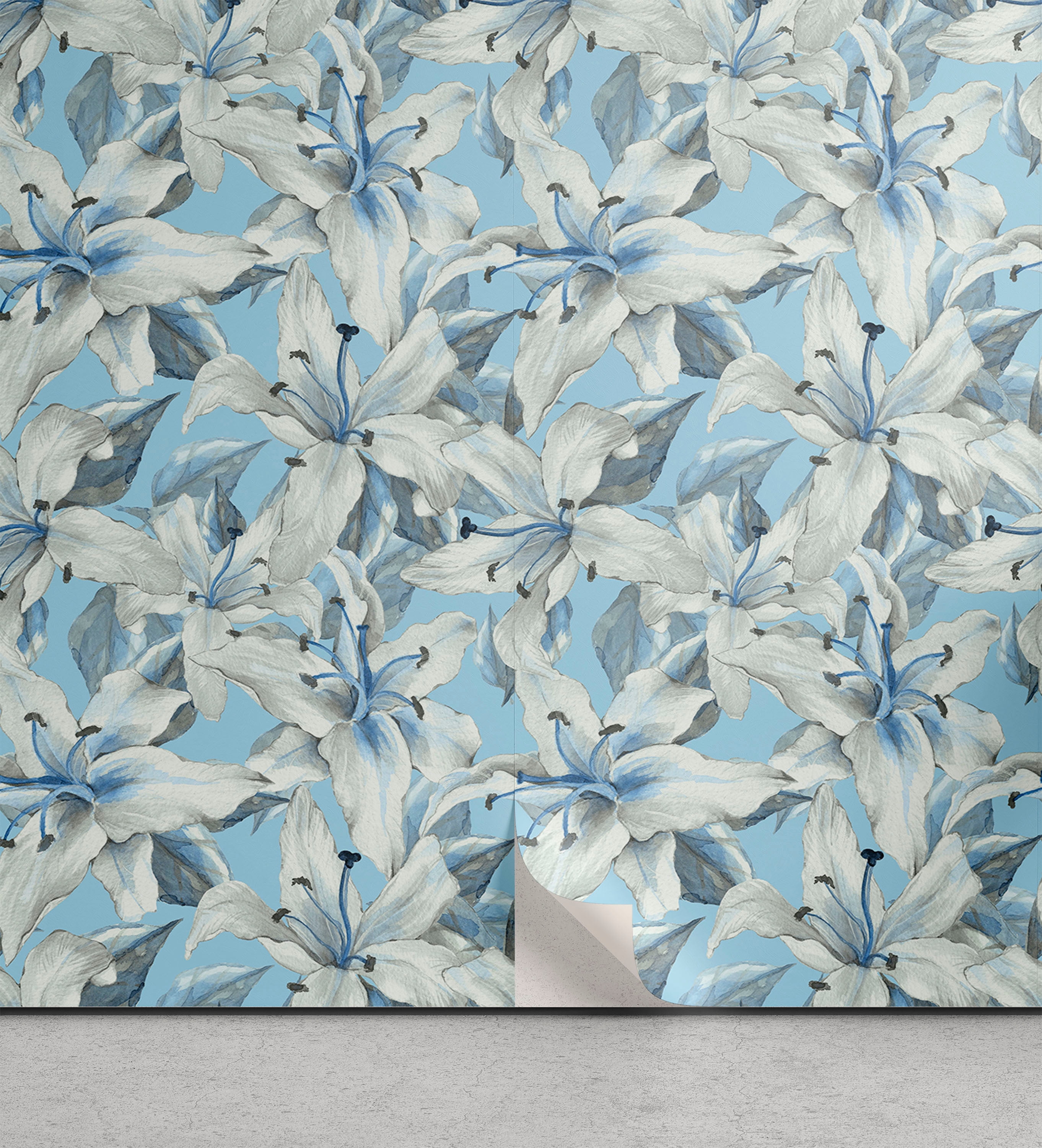 Ambesonne, Jungle Flowers Peel & Stick Wallpaper for Home, Lily Flowers ...