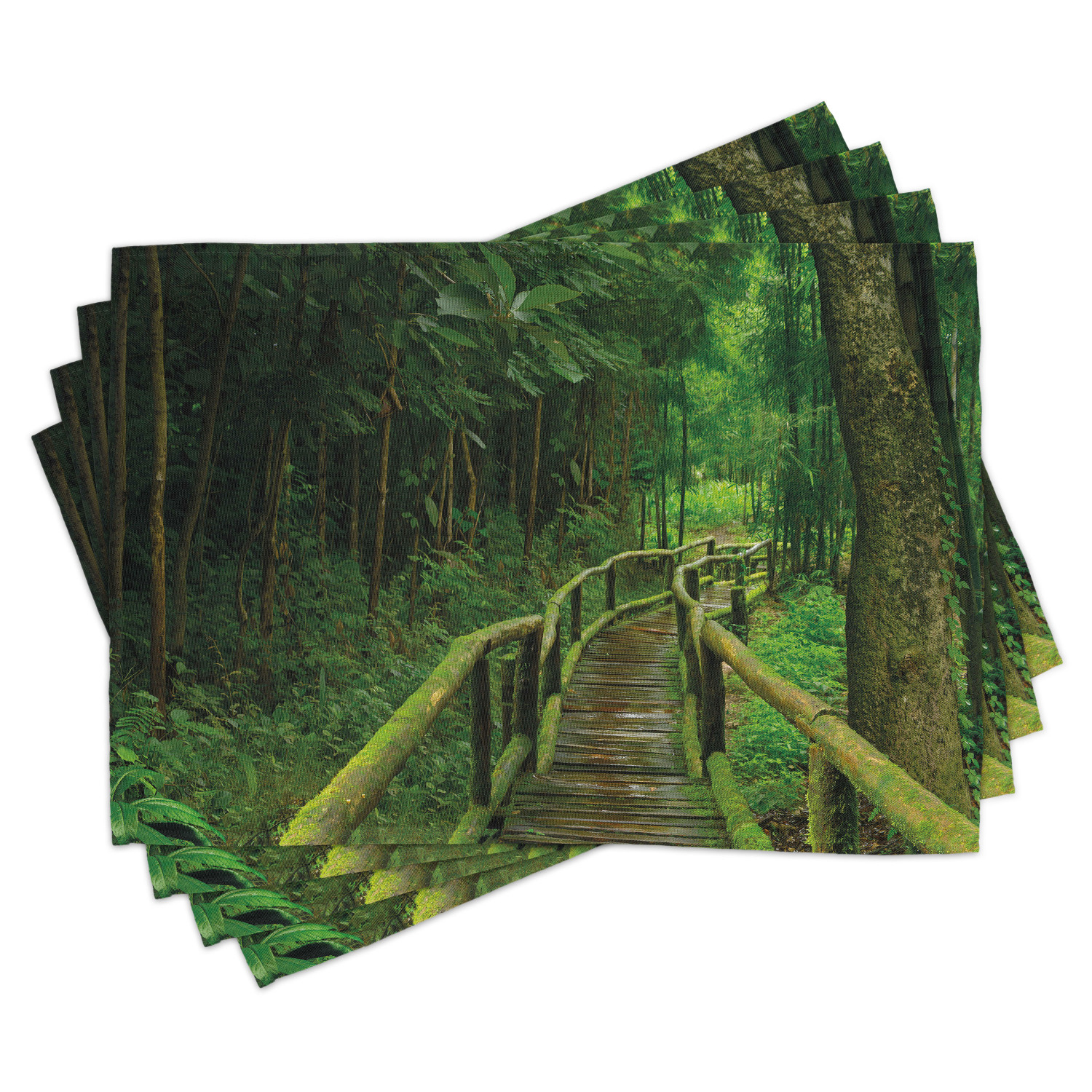 Ambesonne Jungle Place Mats Set of 4, Rainforest in Thailand, Standard ...