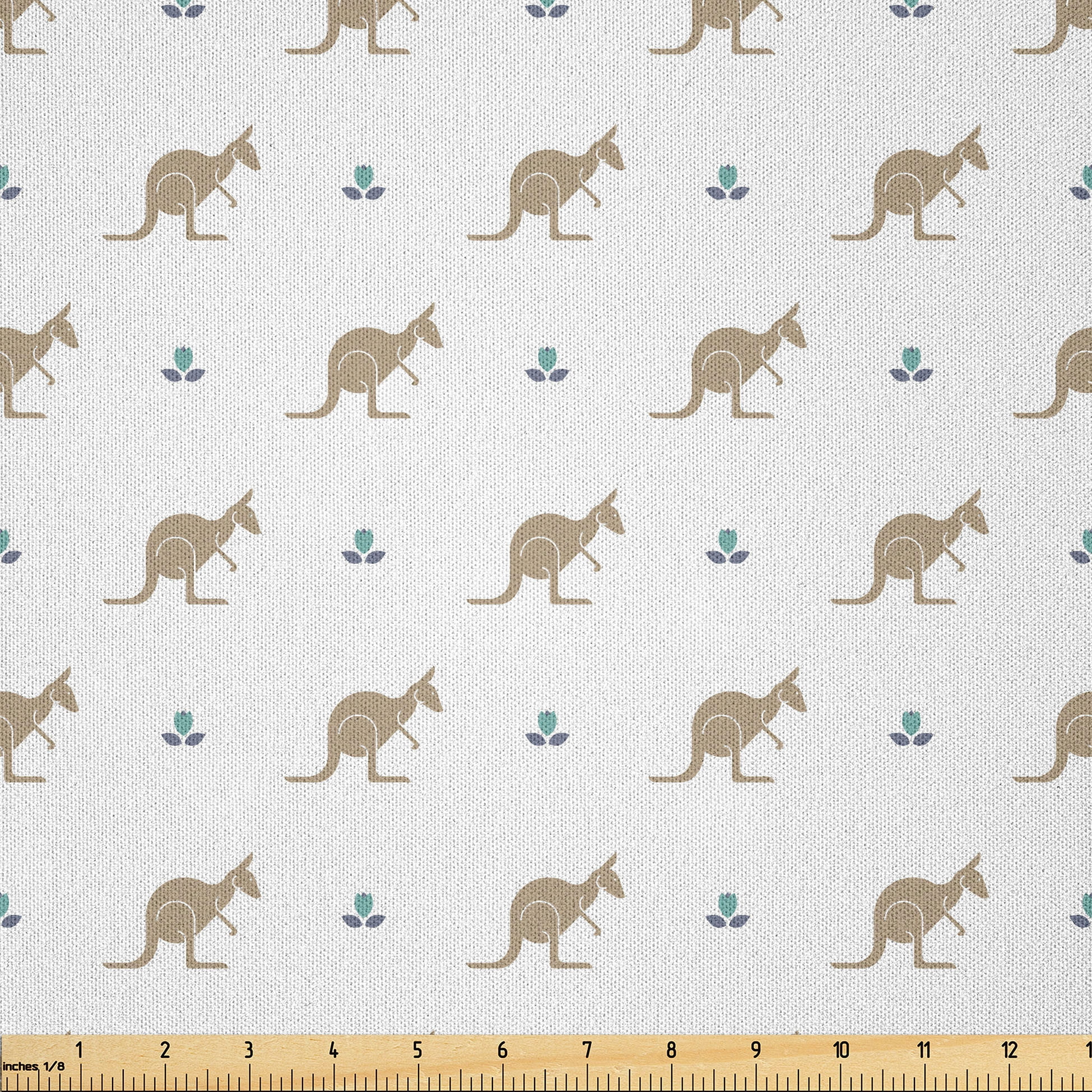 Ambesonne Kangaroo Fabric by the Yard Microfiber, Tulip Flower and ...
