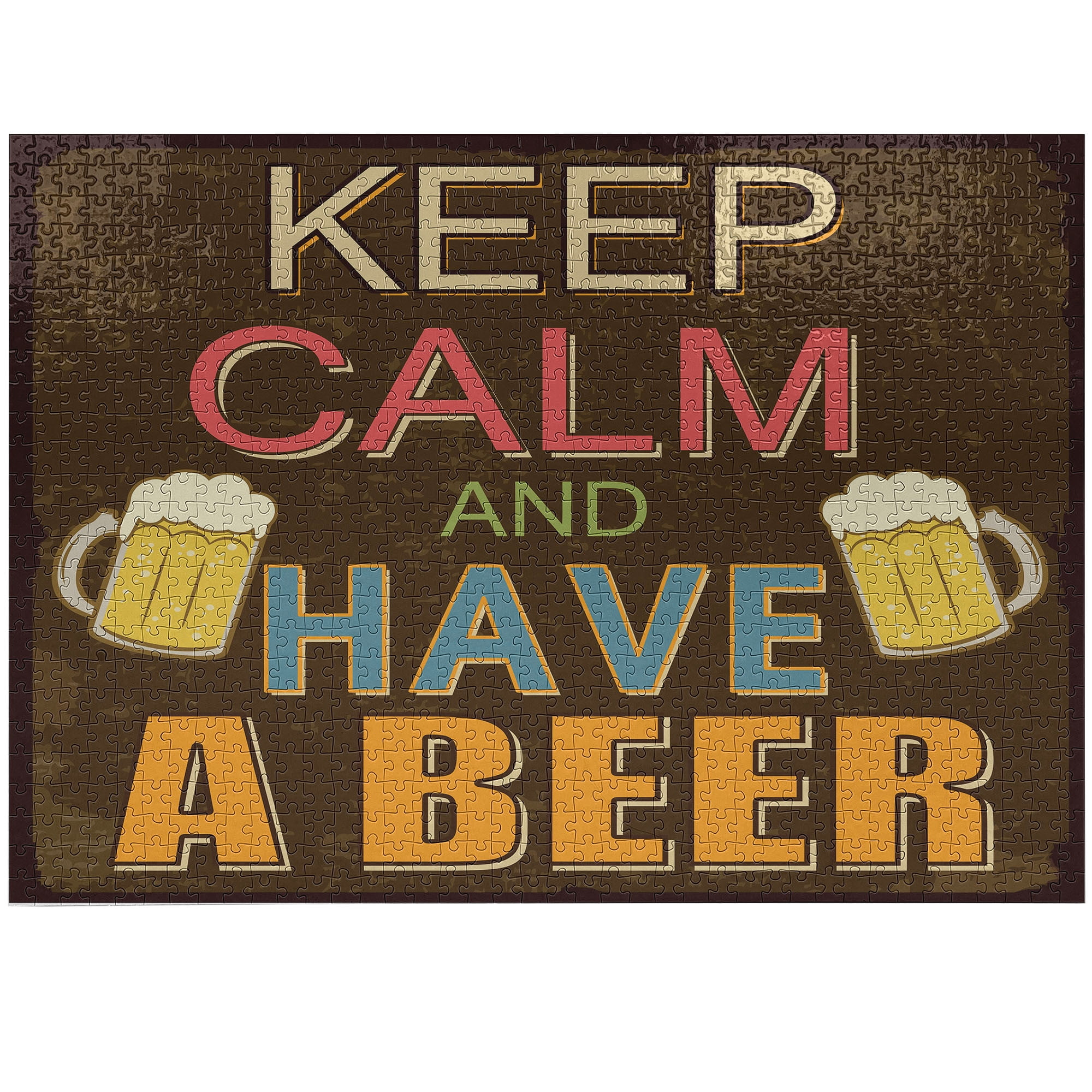 Ambesonne Keep Calm Jigsaw Puzzle Durable Cardboard, Have a Beer ...