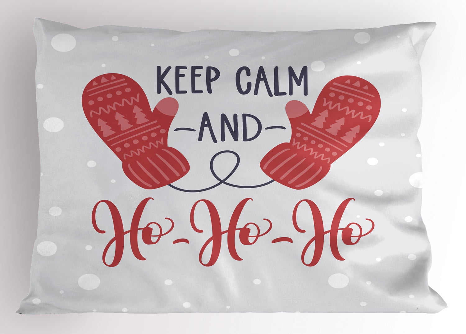 Ambesonne Keep Calm Pillow Sham, Xmas Fun Words Santa, 36" X 20", Pale ...