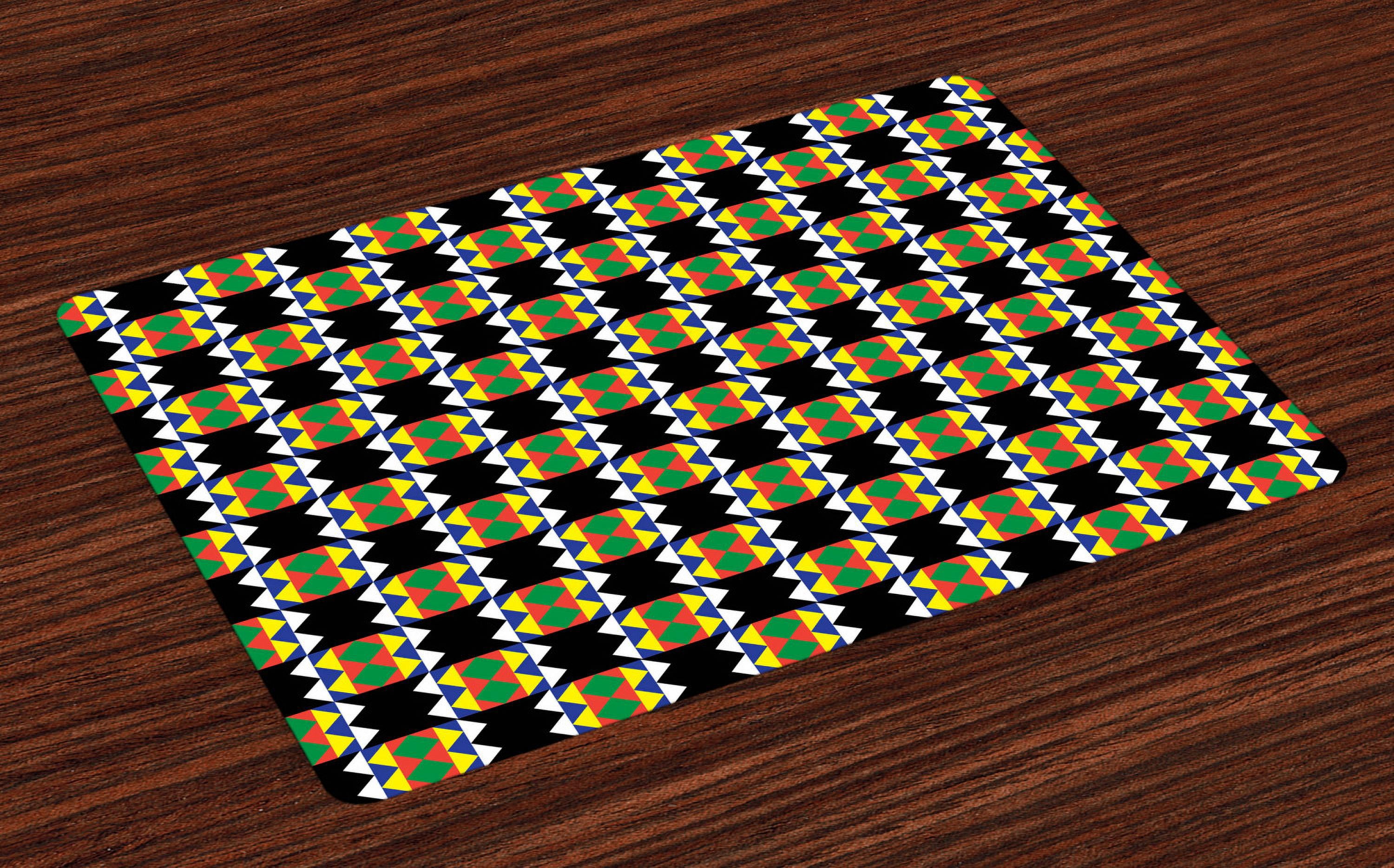 Ambesonne Kente Pattern Place Mats Set of 4, Funky Zulu, Standard Size ...