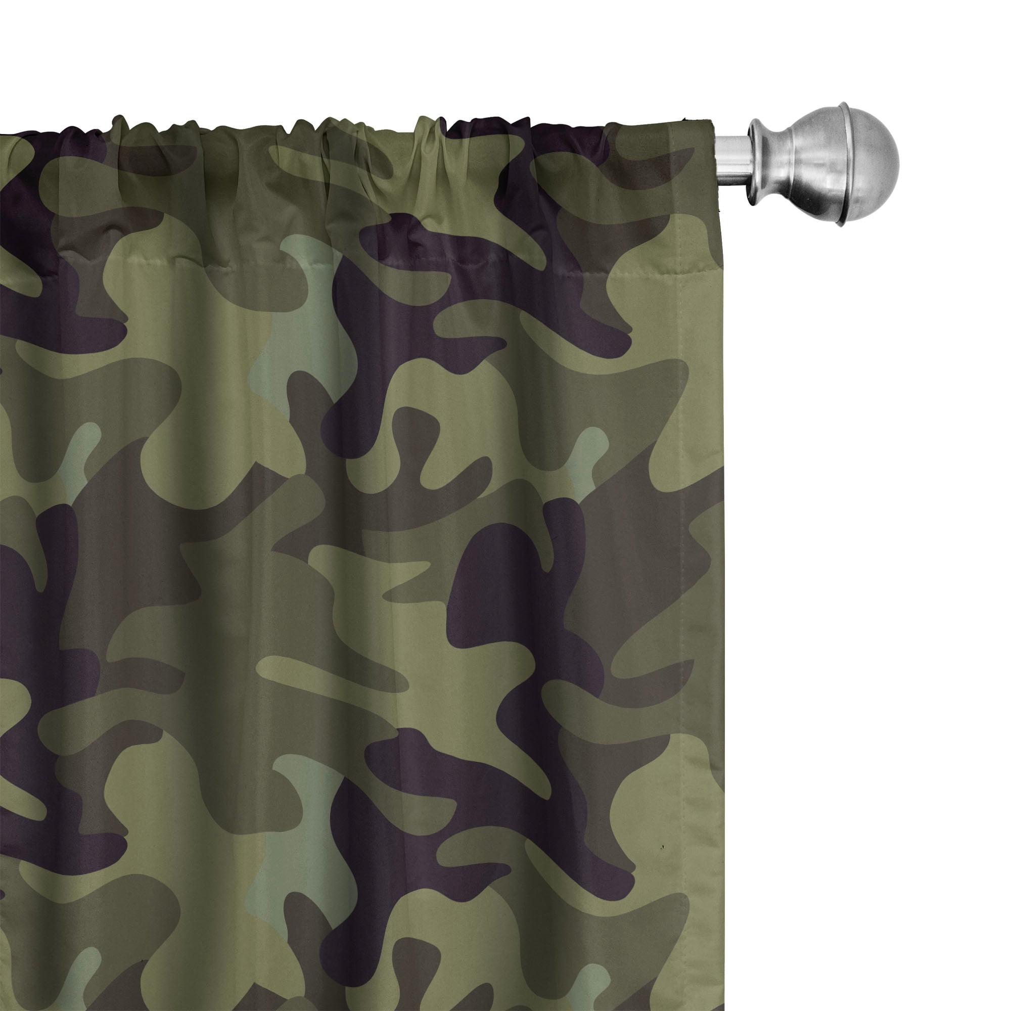 Ambesonne Khaki 4-Panel Curtains, Camouflage Motif Camo Stains, 56"x95 ...