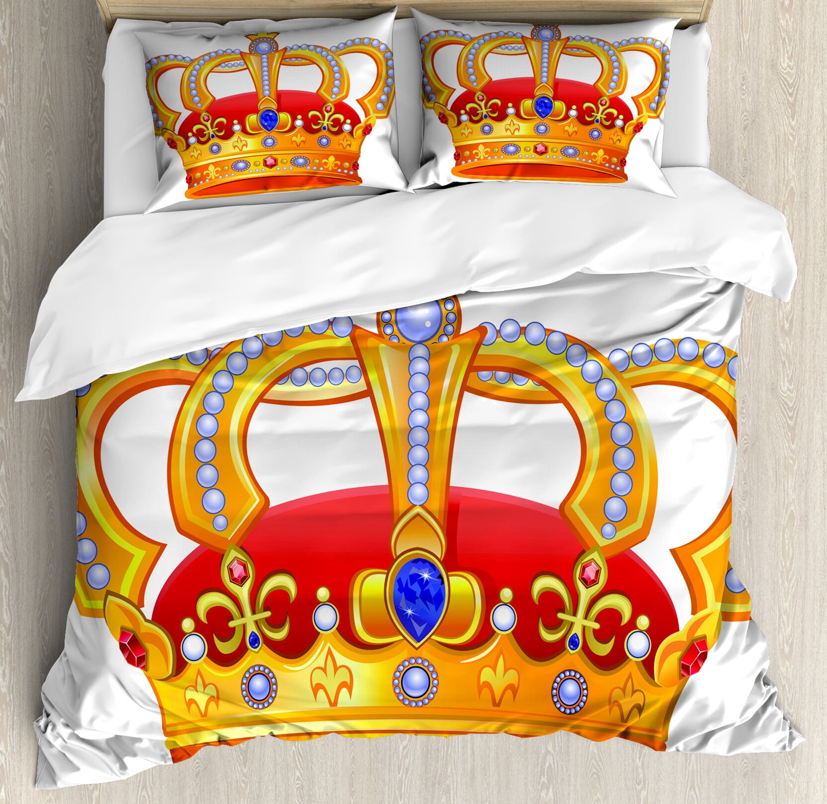 Ambesonne King Duvet Cover Sets, Majestic Royal Sign Crown, 2-King ...