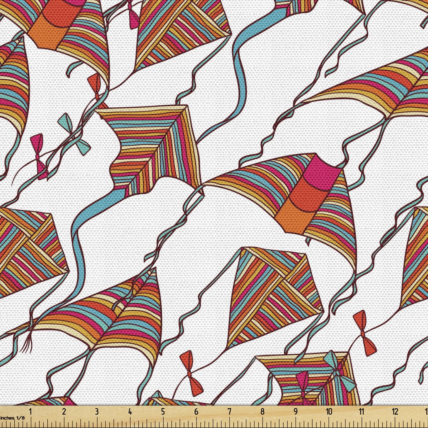 Ambesonne Kites Fabric by the Yard Upholstery, Delta Wing and Classic ...