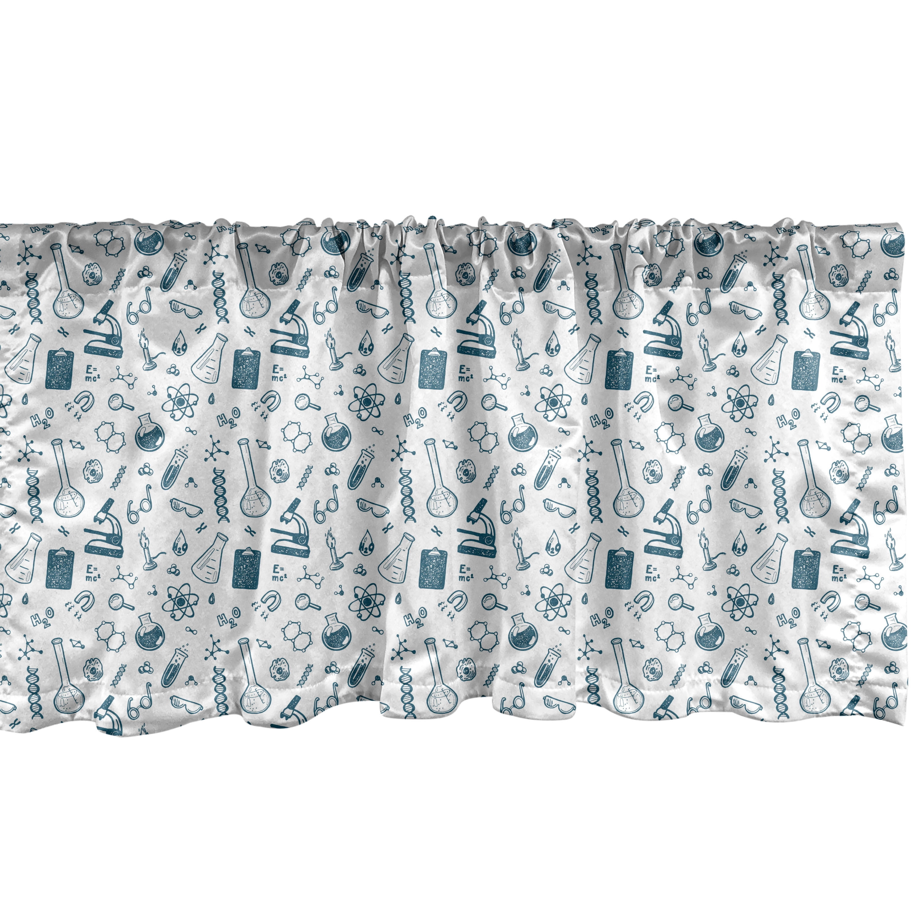 Ambesonne Lab Window Valance, Chemical Illustration, 54" X 12", Petrol ...