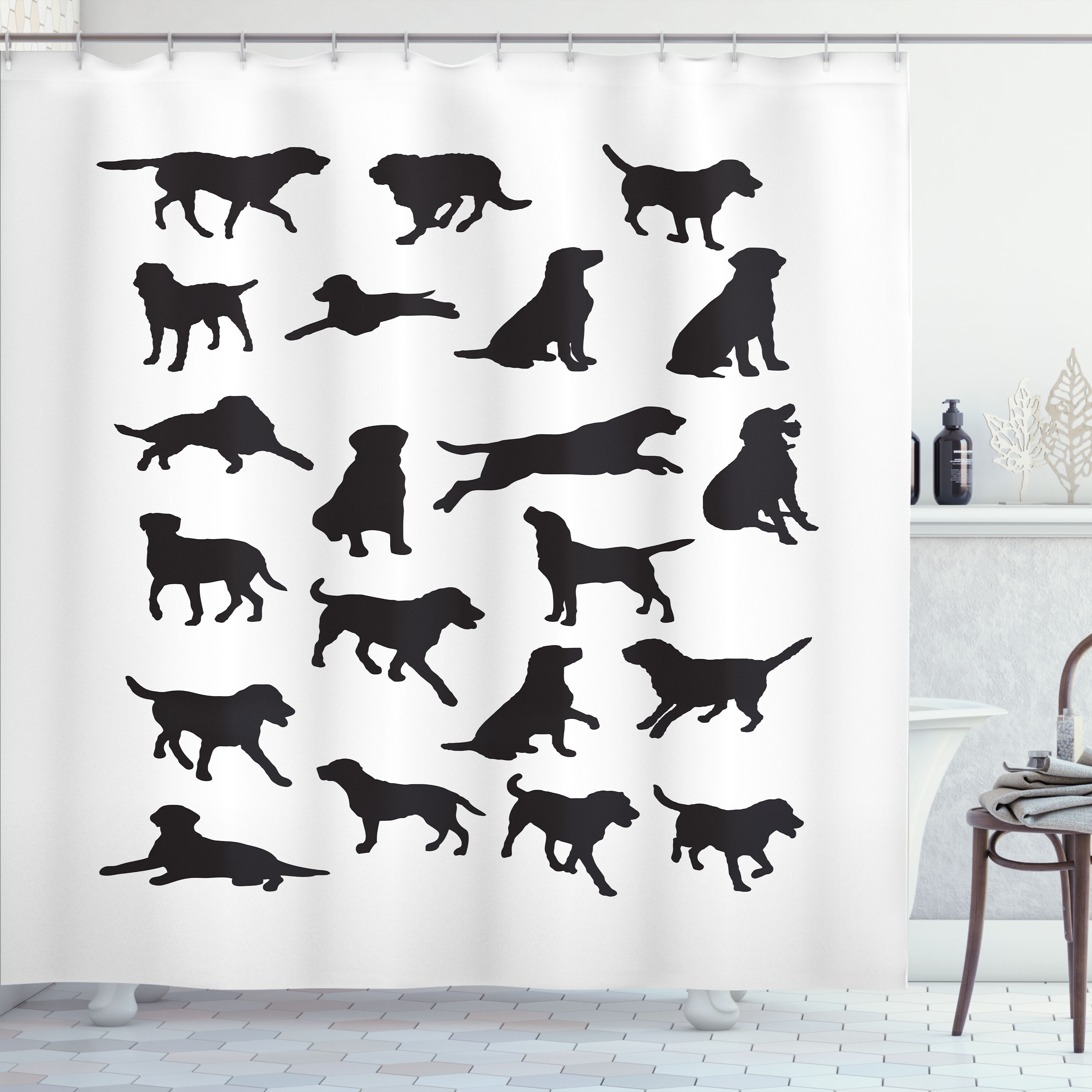 Ambesonne Labrador Shower Curtain, Various Positions, 69"Wx75"L ...