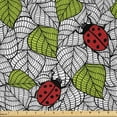 Ambesonne Ladybugs Fabric by the Yard Microfiber, Ecological ...