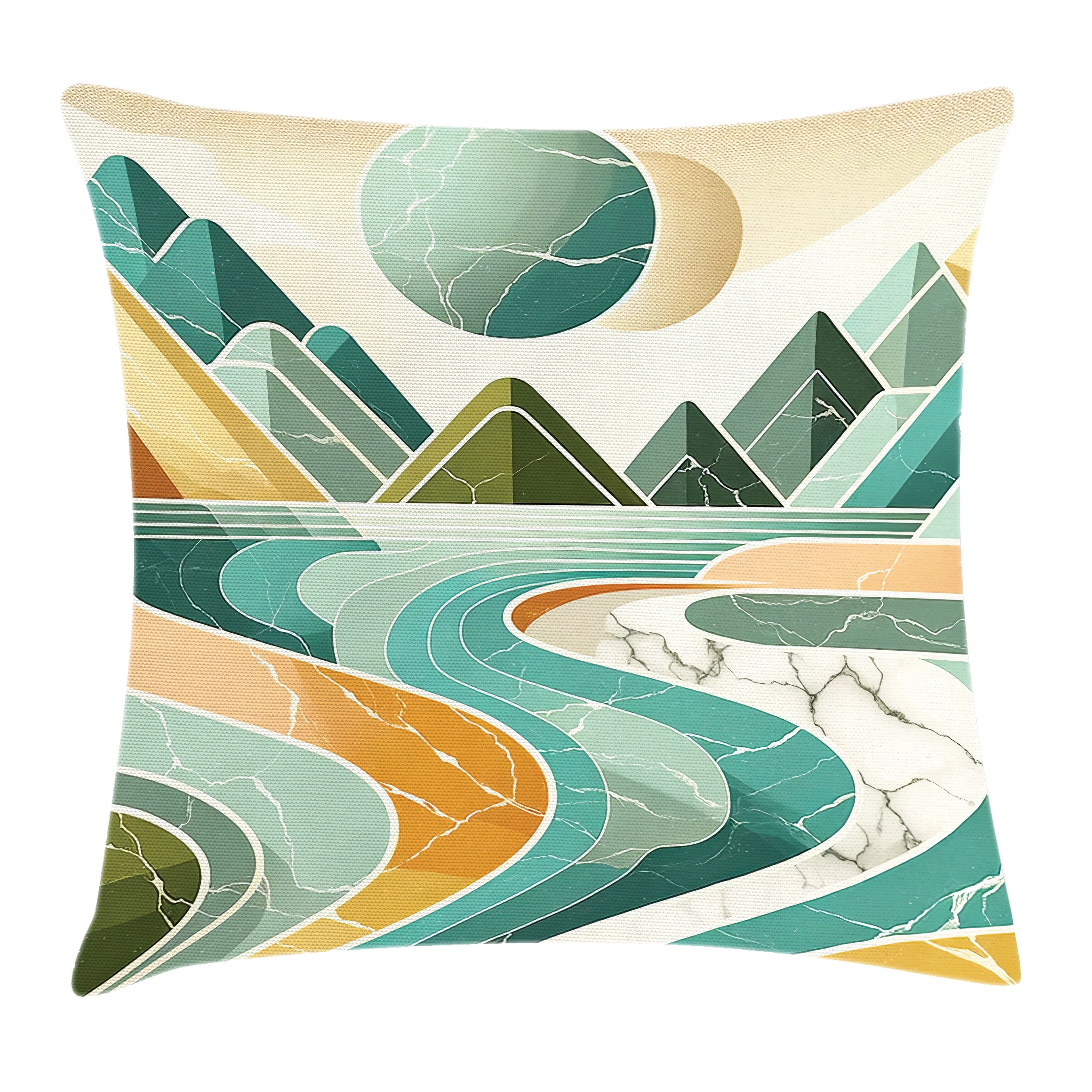 Ambesonne Lake Throw Pillow Cushion Cover, Mountain Minimal Marble ...