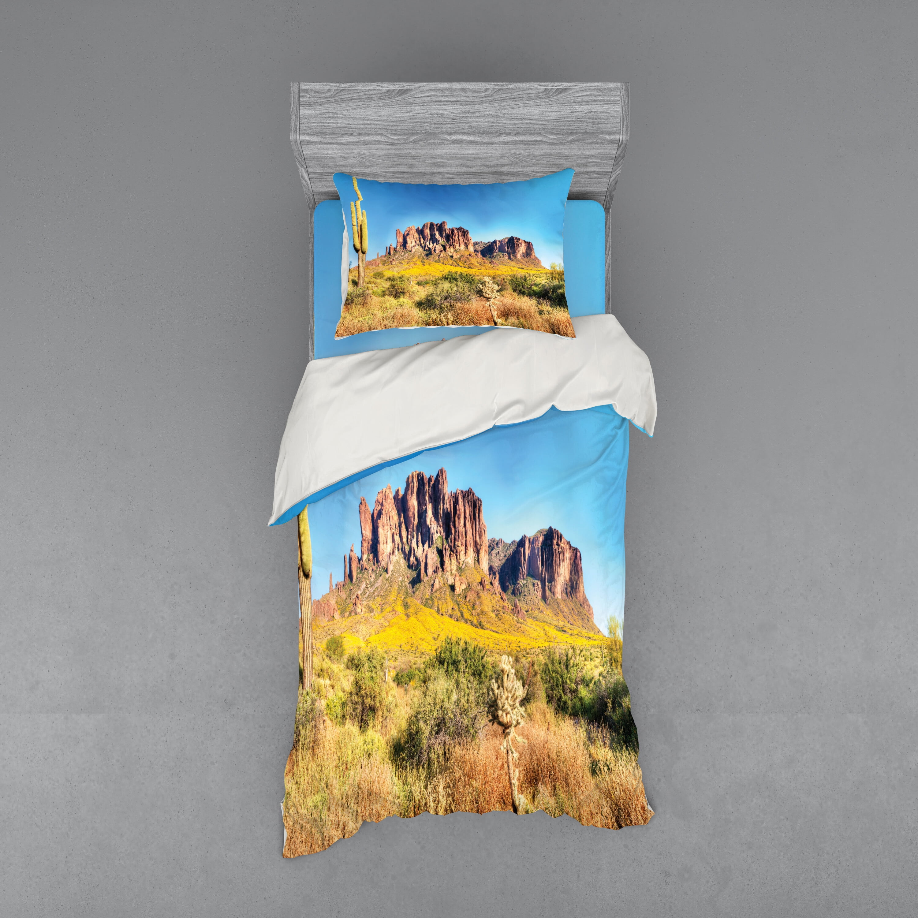 Ambesonne Landscape Bedding Set 3 Pcs, Blooming Mountain, Twin XL ...