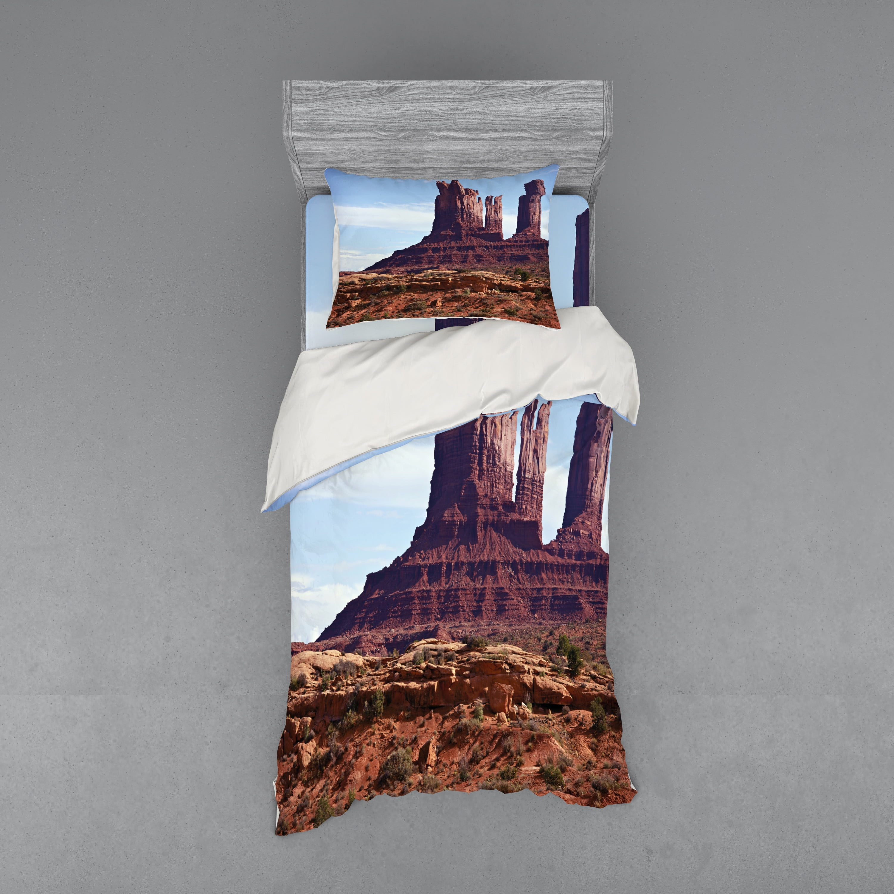 Ambesonne Landscape Bedding Set 3 Pcs, Grand Canyon Cliff, Twin, Brown ...