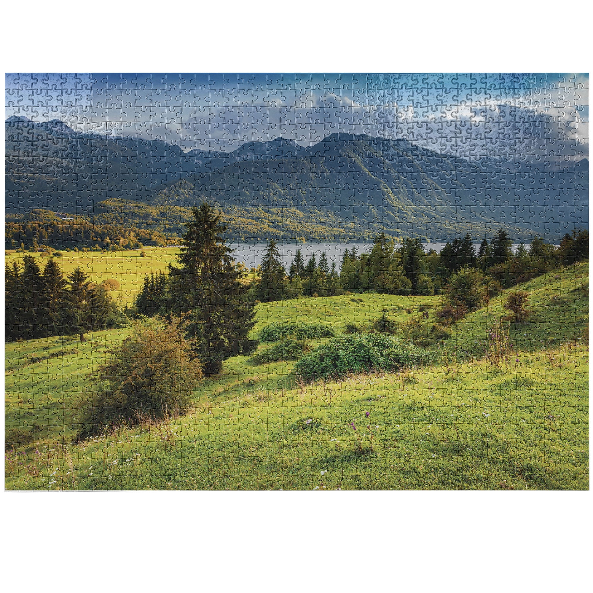Ambesonne Landscape Jigsaw Puzzle, Summer Morning Lake, Heirloom ...