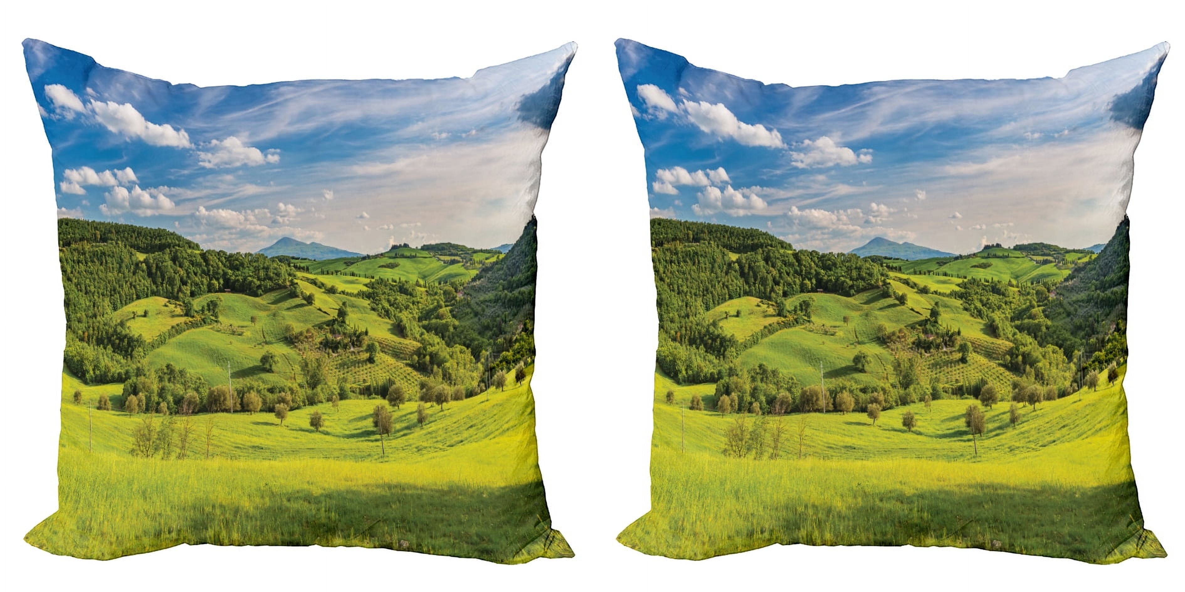 Ambesonne Landscape Throw Pillow Cover 2 Pack, Tuscany Italy Farms, 20 ...