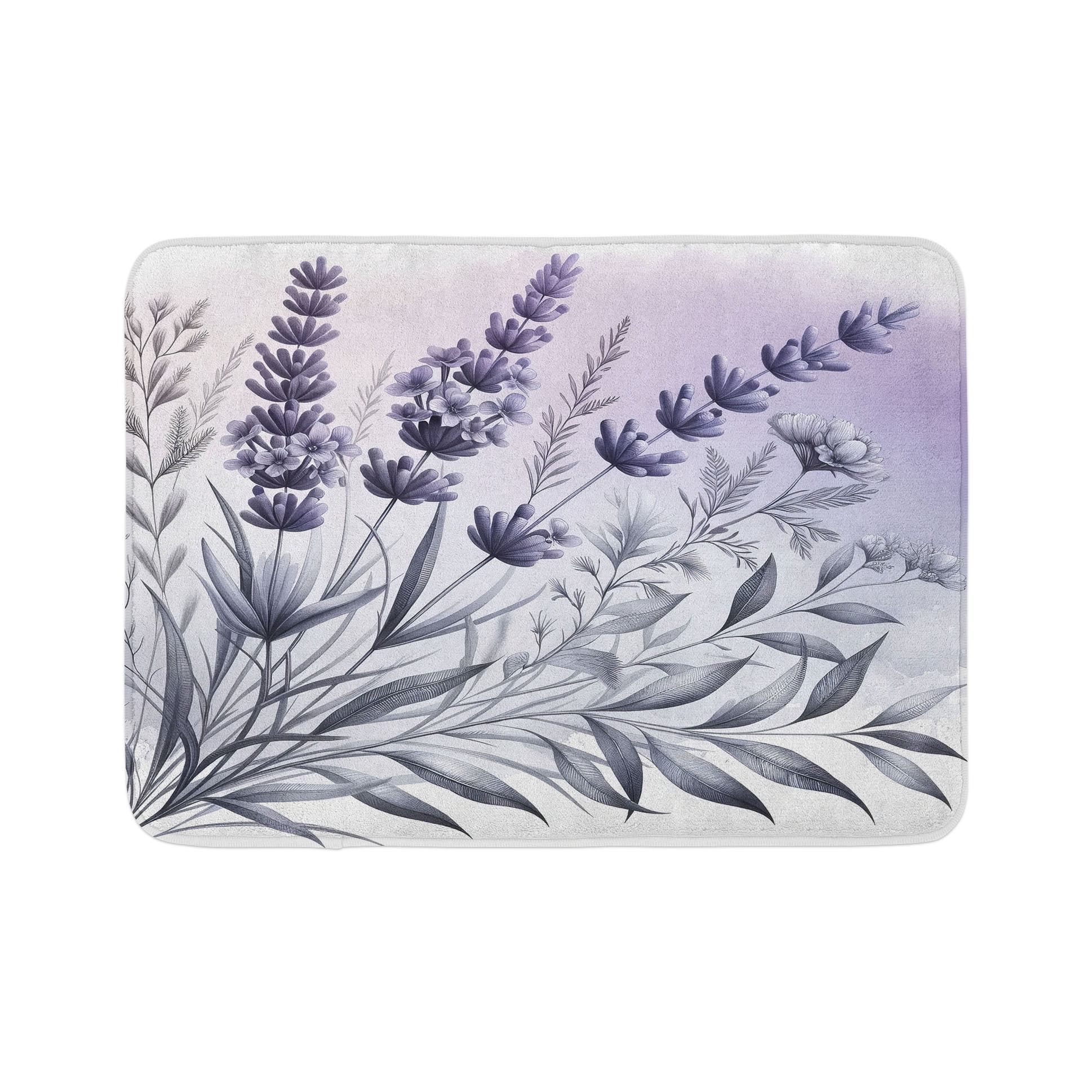 Ambesonne Lavender Bath Mat, Cloudy Detail Dream Floral, 30.2" x 20 ...