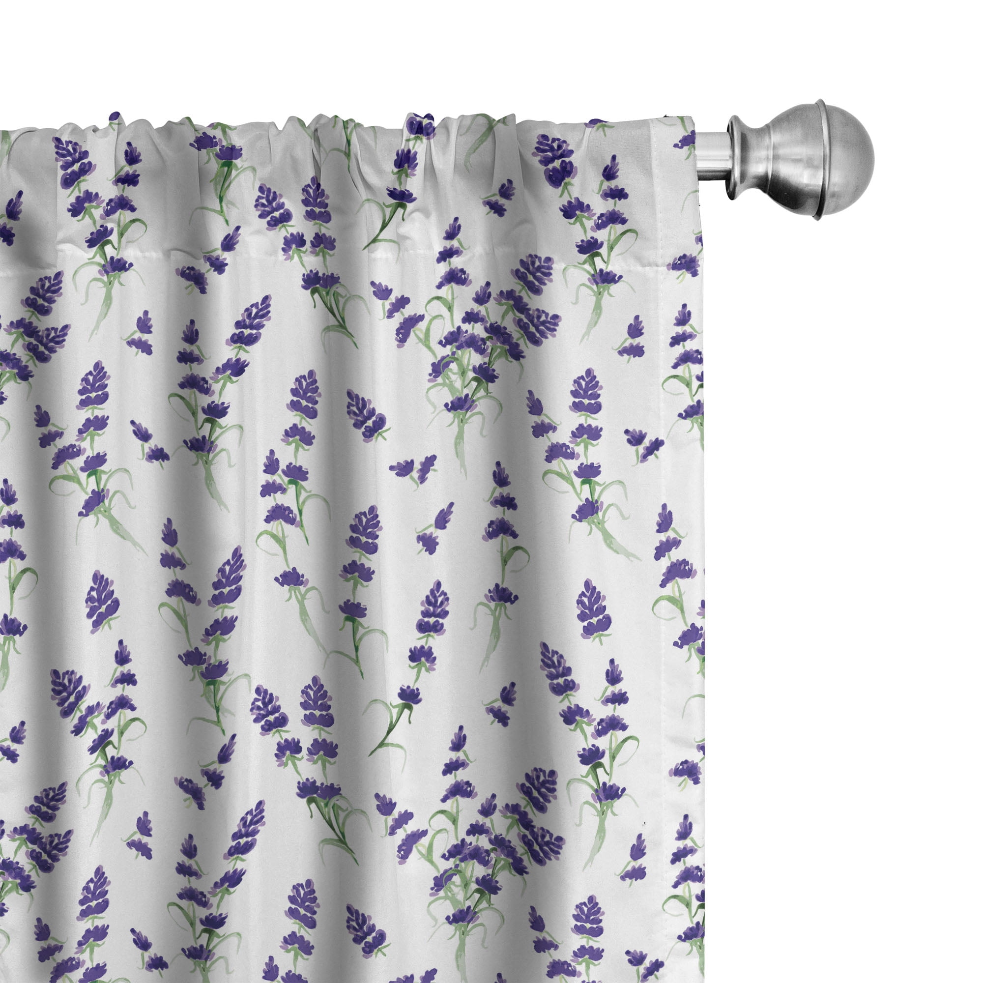 Ambesonne Lavender Curtains, Watercolor Art Plant, Pair of 28"x84 ...