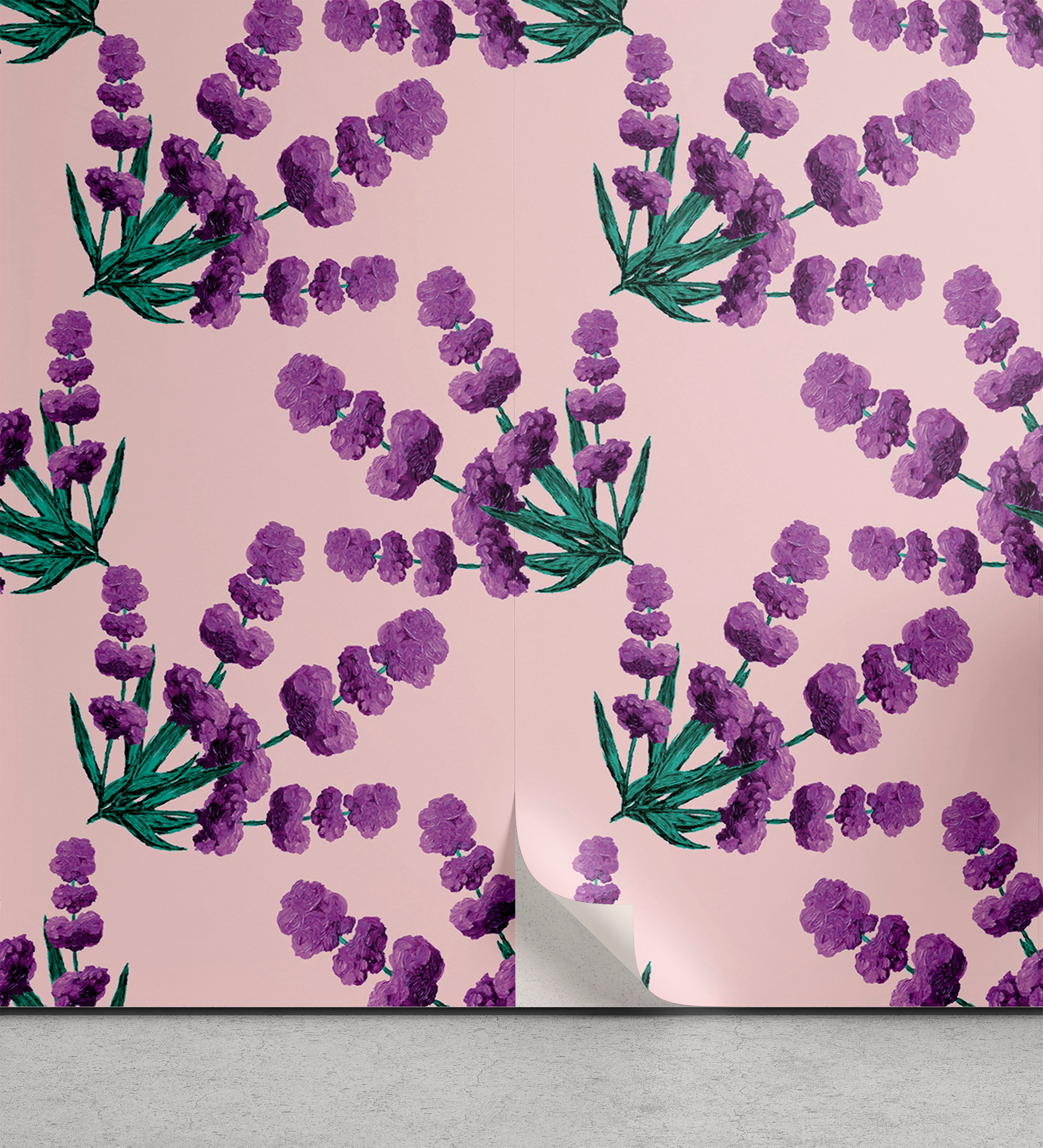 Ambesonne Lavender Pattern Peel & Stick Wallpaper for Home, Botany ...