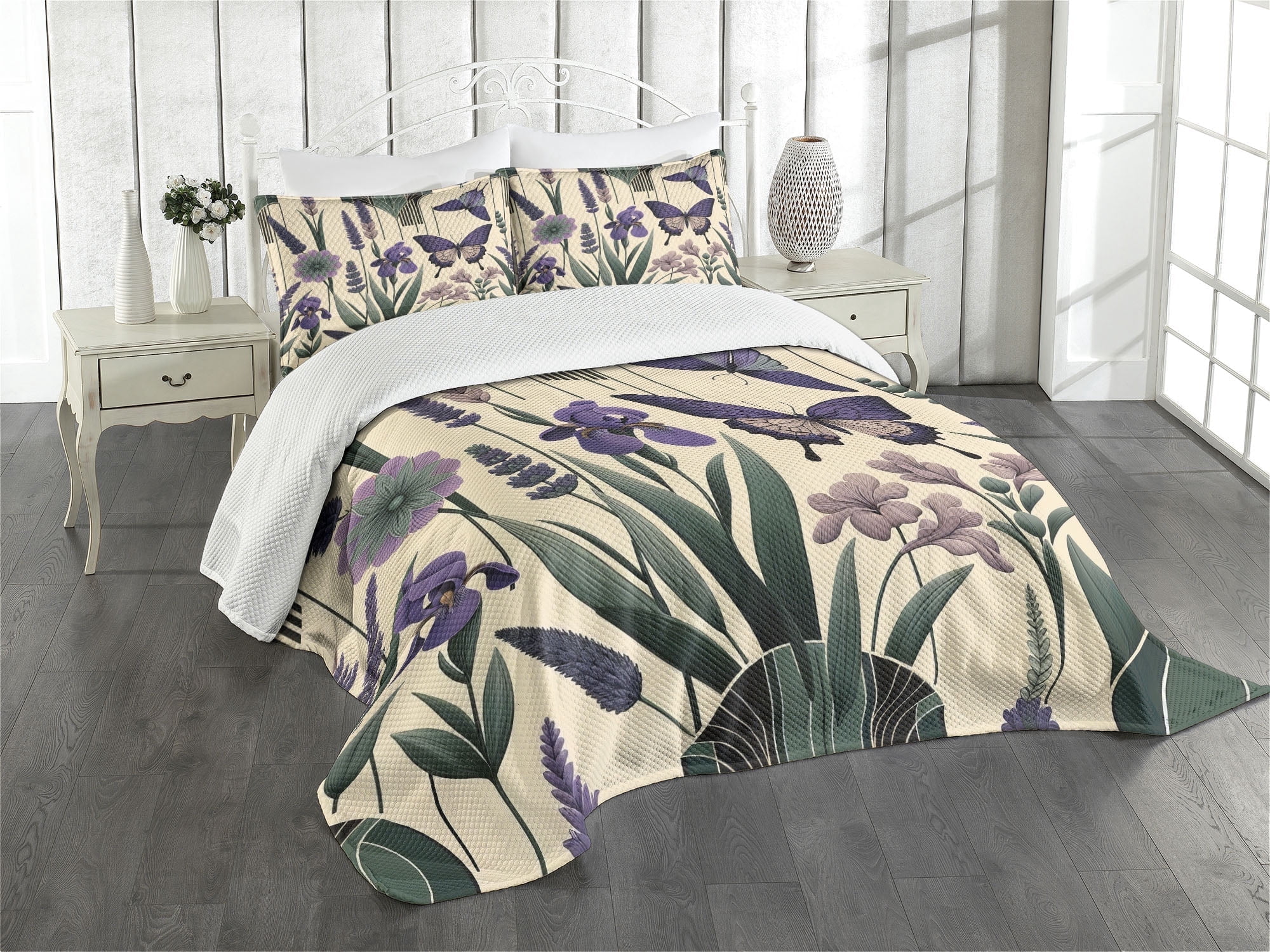 Ambesonne Lavender Quilted Bedspread Set 3 Pcs, Witchy Feels Modern ...