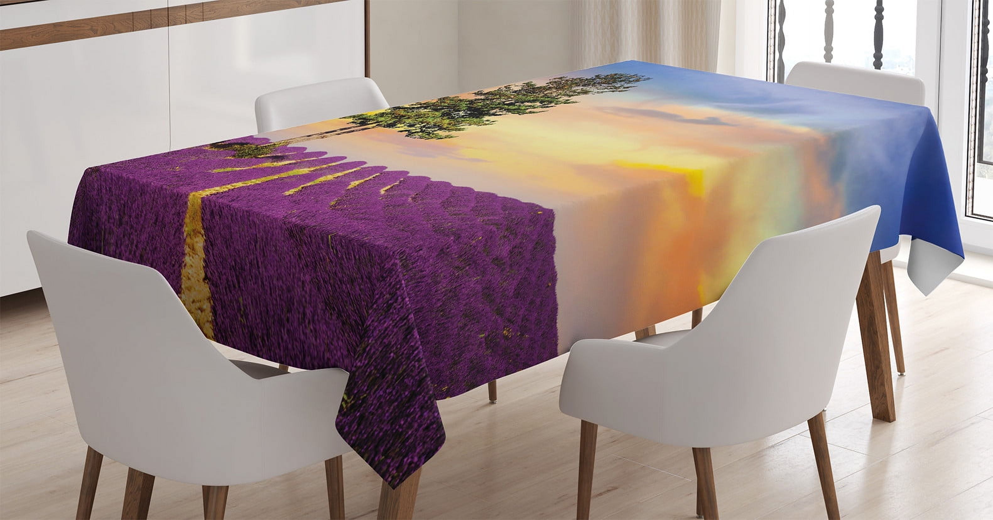 Ambesonne Lavender Tablecloth Rectangular Table Cover, French ...
