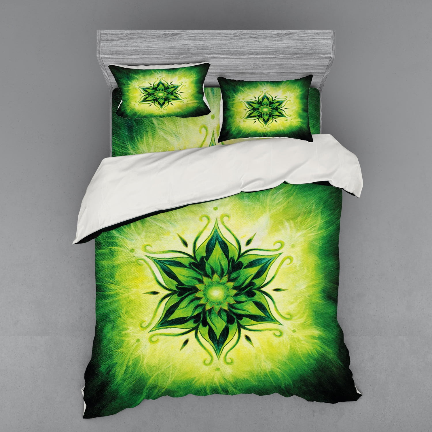 Ambesonne Leaf Bedding Set 4 Pcs, Esoteric Mandala Art, Queen, Emerald ...
