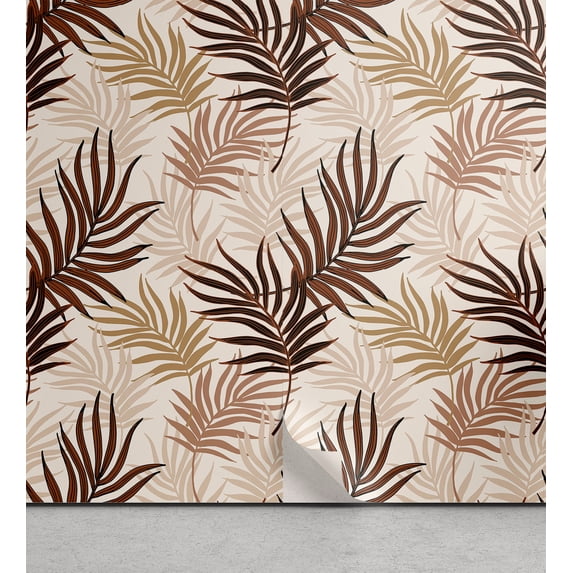 Ambesonne Leaf Peel & Stick Wallpaper for Home, Monochrome Dancing Palm ...