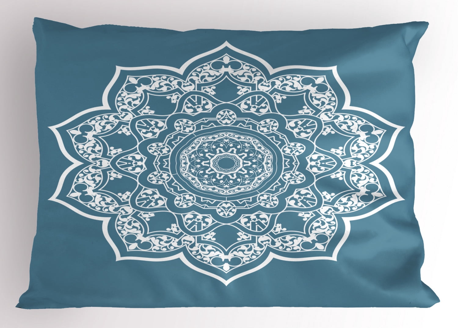 Ambesonne Leaf Pillow Sham, Lace Style Royal Round, 26" X 20", Slate ...