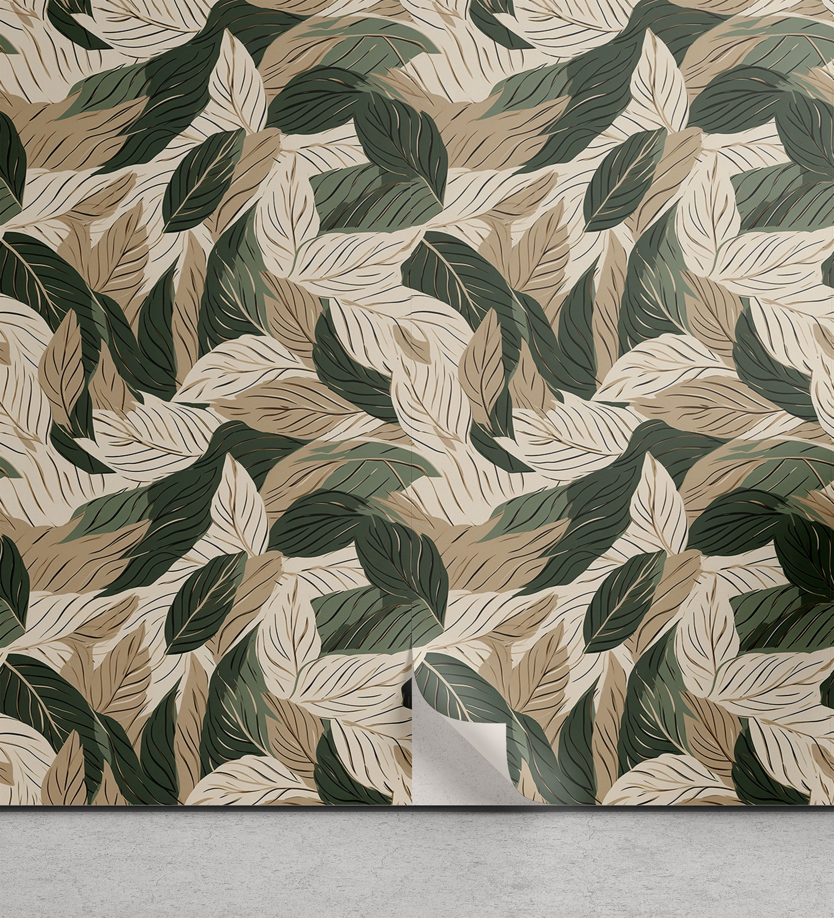 Ambesonne Leafy Art Peel & Stick Wallpaper for Home, Art Vintage Anime ...