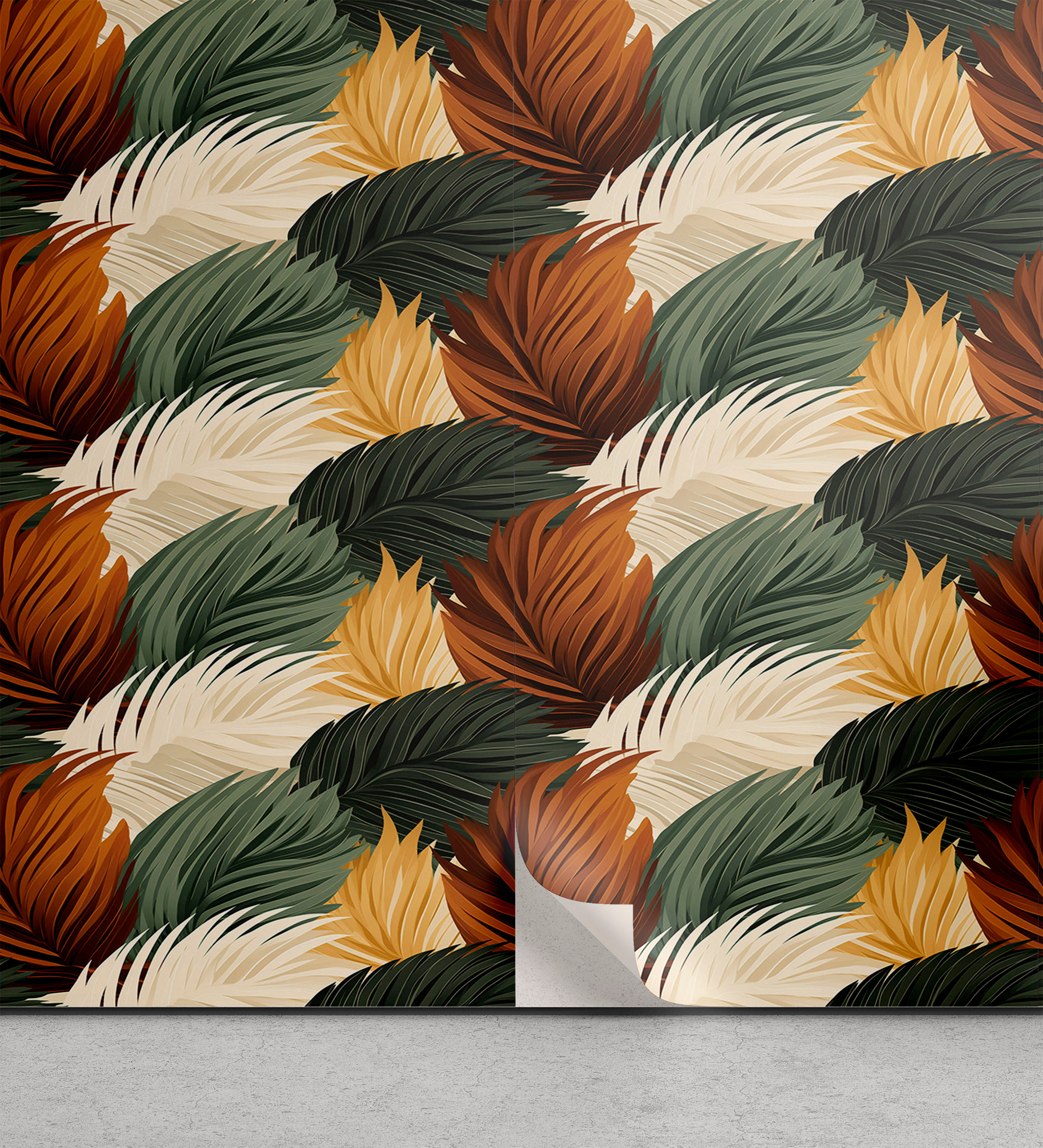 Ambesonne Leafy Art Peel & Stick Wallpaper for Home, Modern Exotic ...